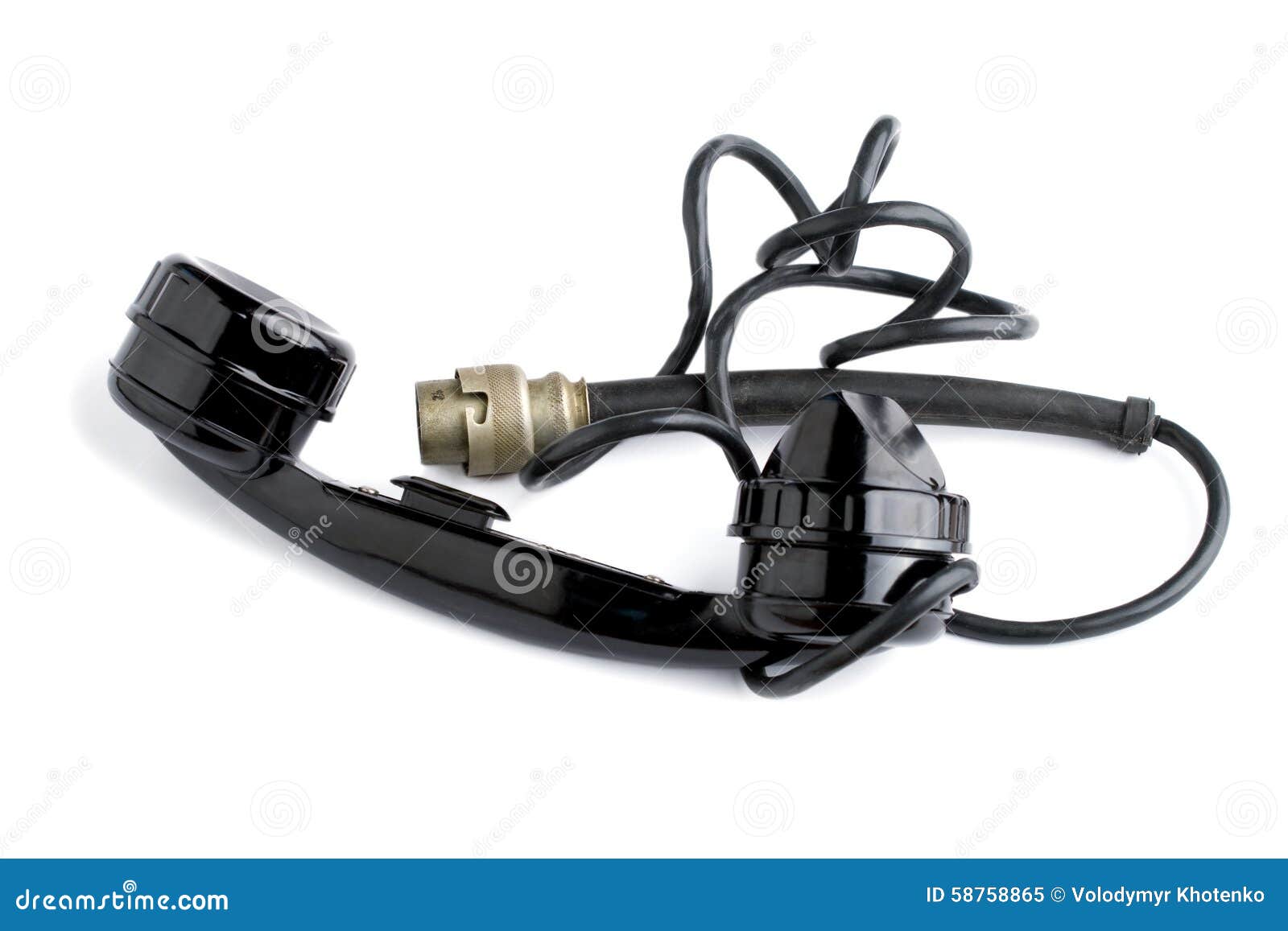 Vintage Telephone Receiver on White Stock Image - Image of retro ...