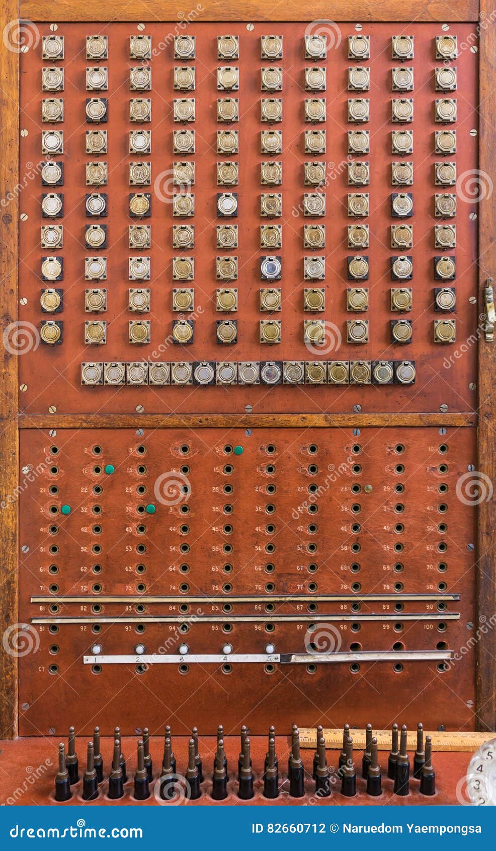 Vintage Telephone Switchboard Stock Photo - Image of device, manual ...