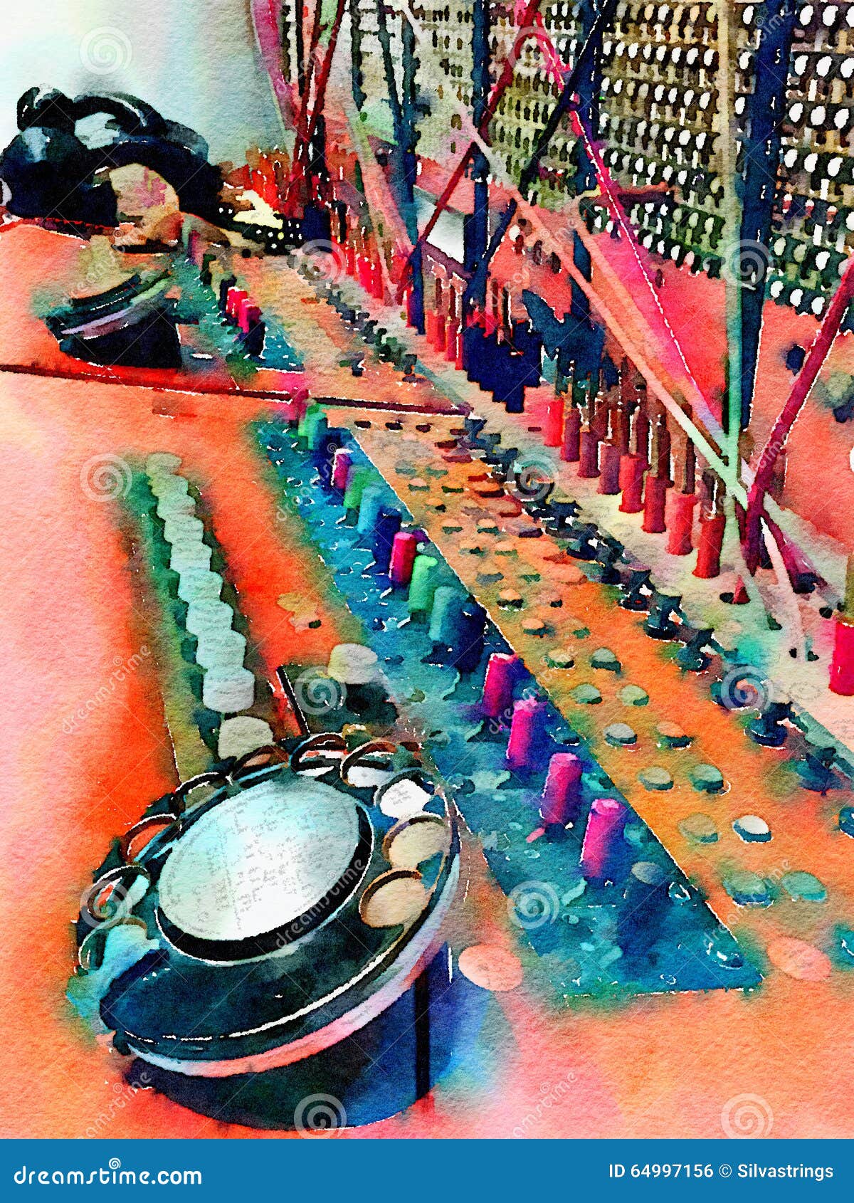 Vintage telephone system stock illustration. Illustration of digital ...