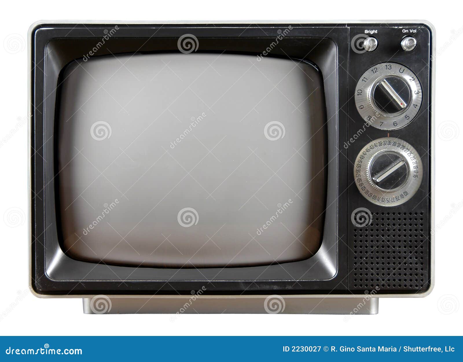 Vintage Television With Chroma Green Screen Resting In The Middle Of An ...