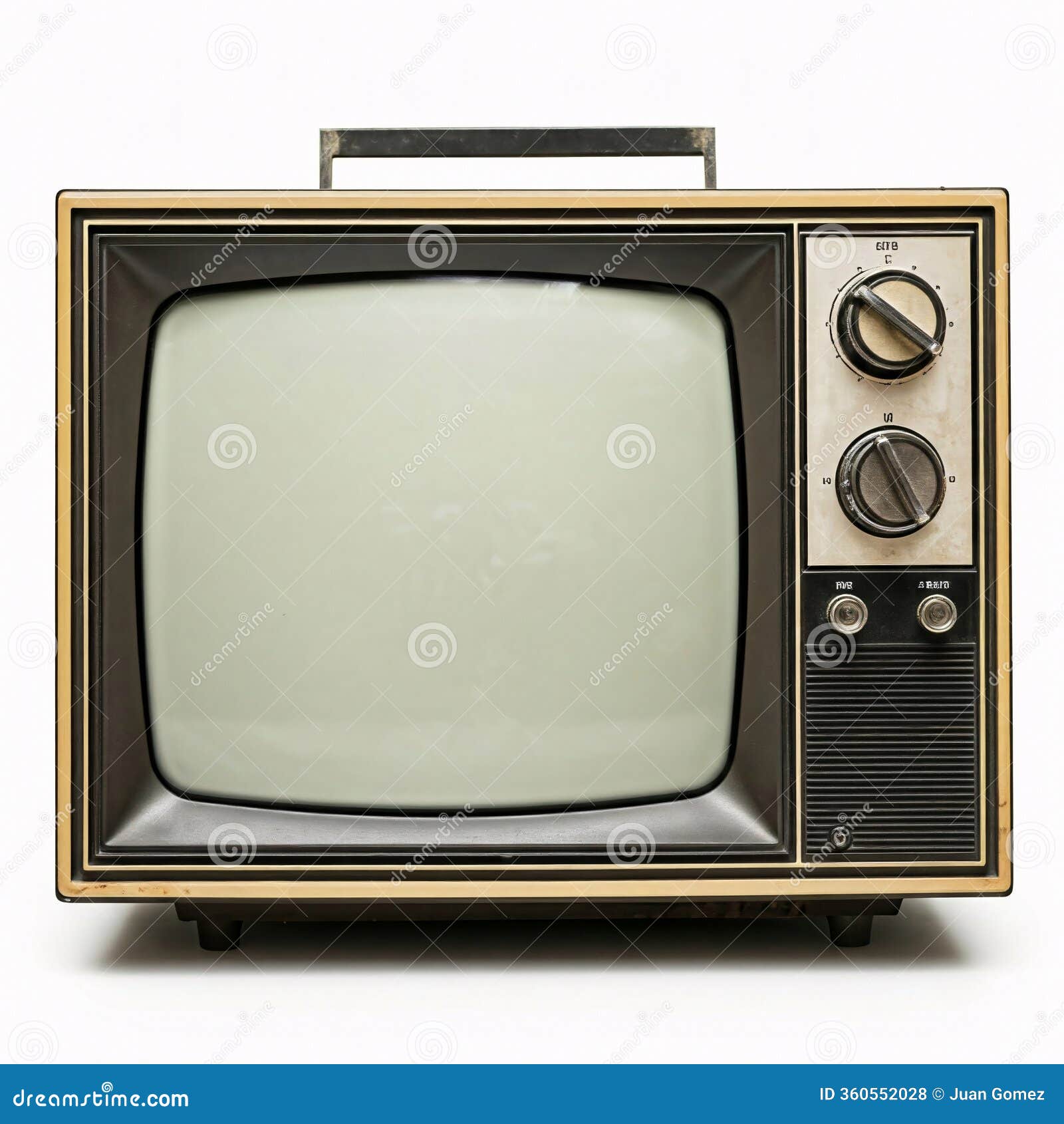Vintage Television Isolated on a White Background. Retro TV Set. Stock ...