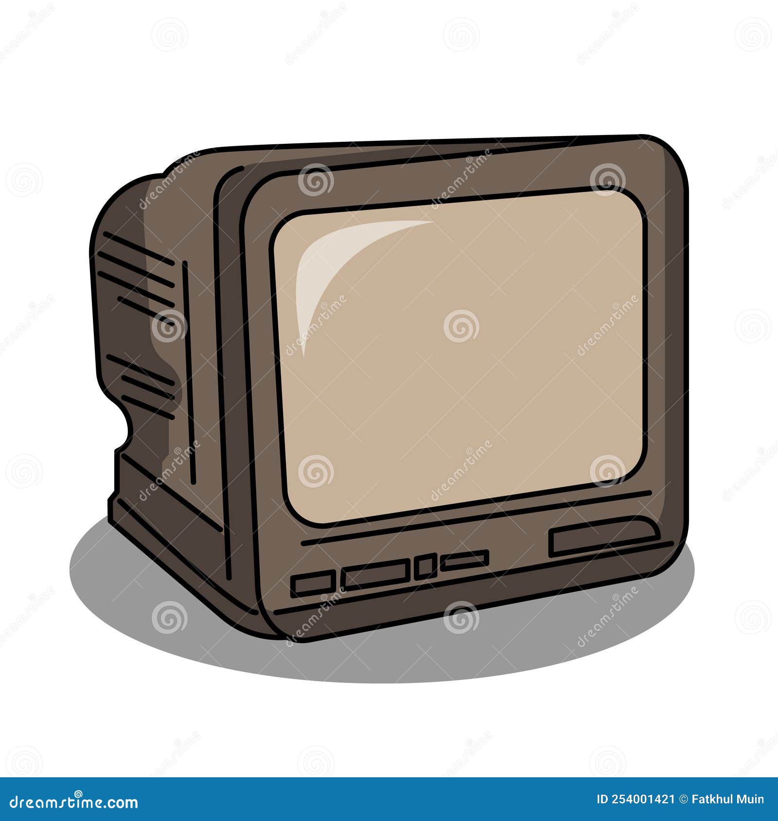 Vintage Television Cartoon Vector Illustration Stock Vector ...
