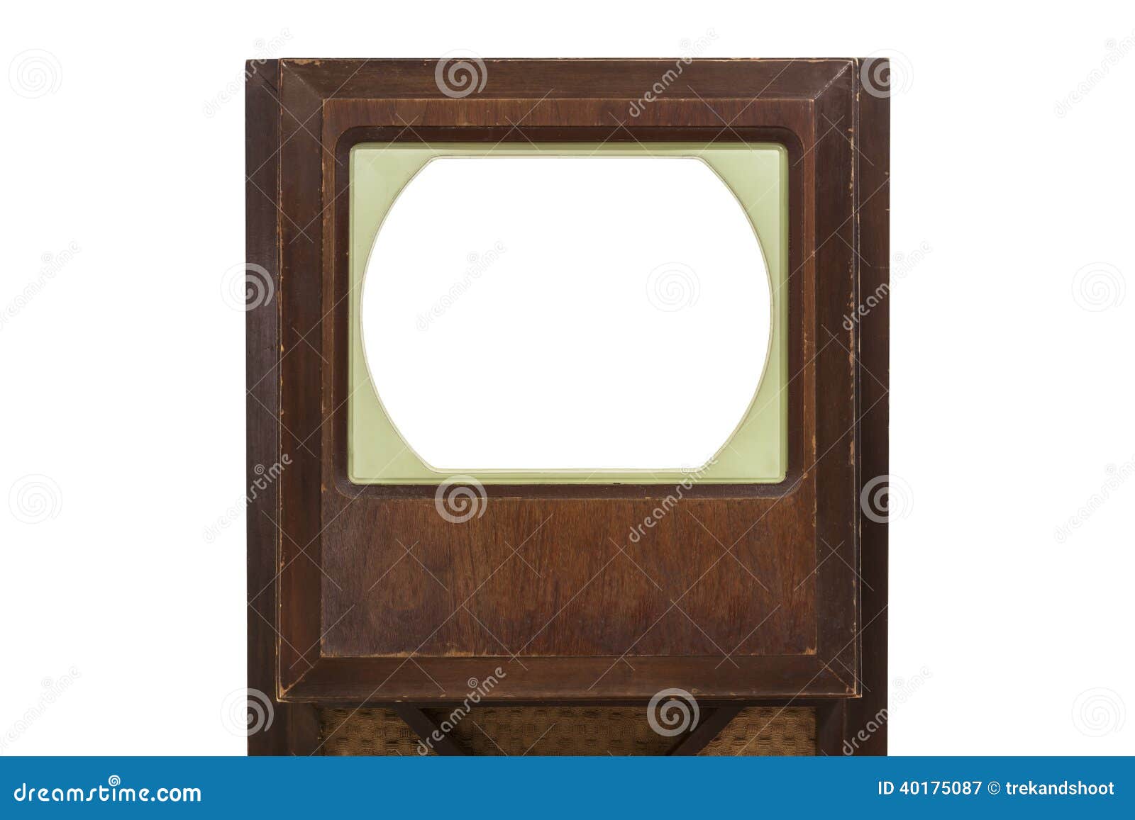 VIntage Television Isolated with Cut Out Screen Stock Image - Image of ...