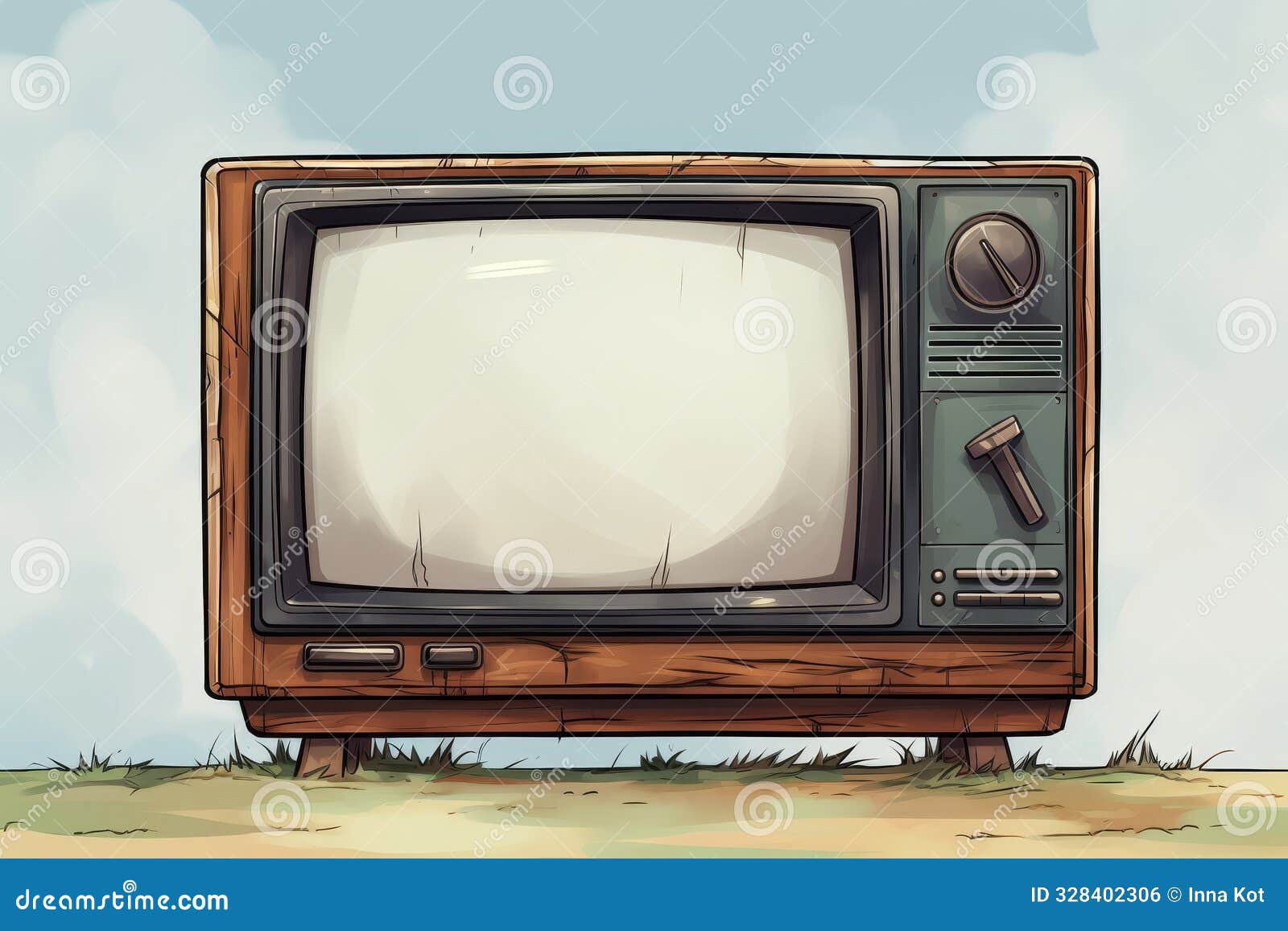 Vintage Television Screen Mockup Generated by Ai Technology for ...