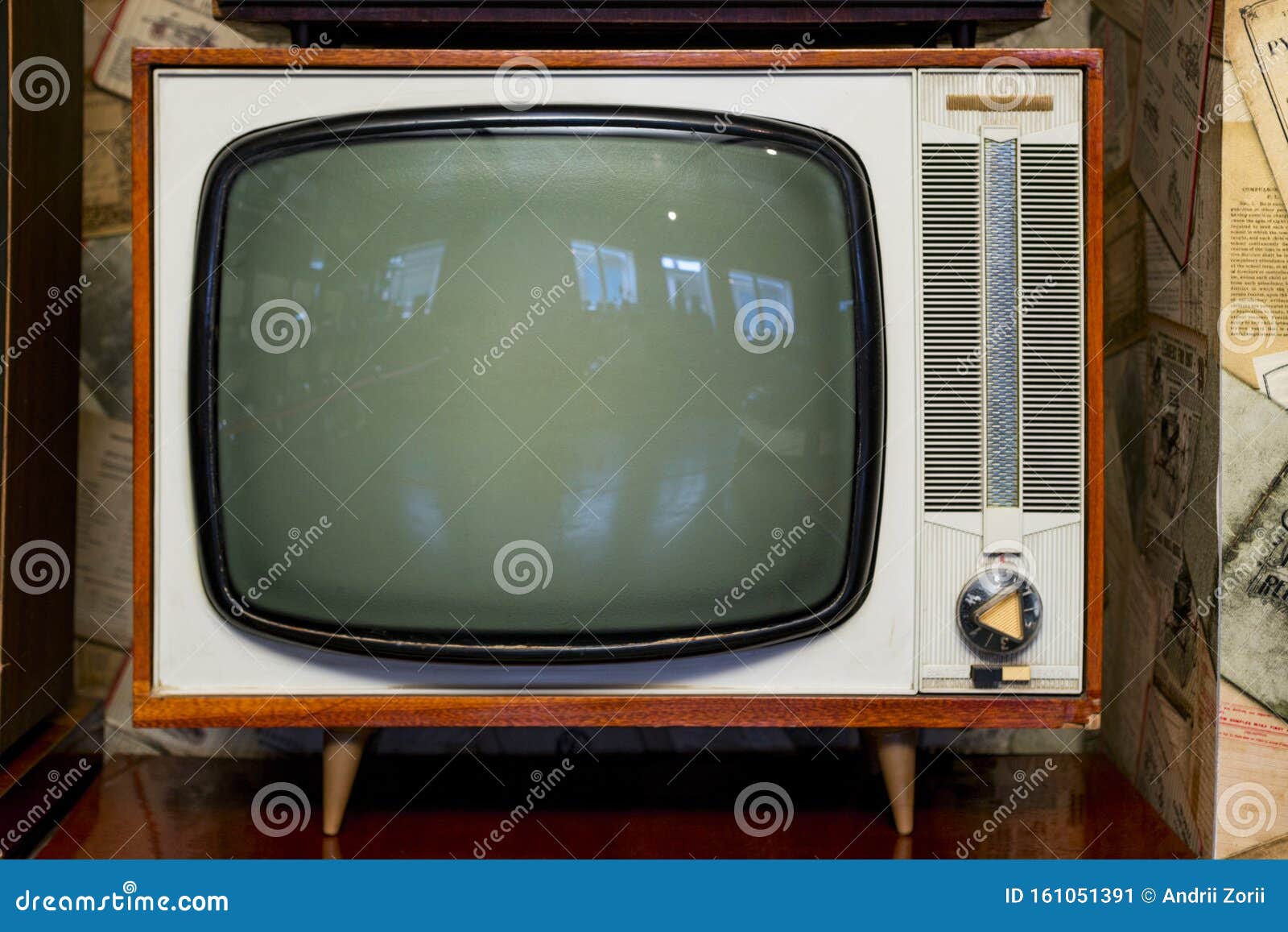 Vintage Television Set at the Shop. Old Television Set is Placed in the ...