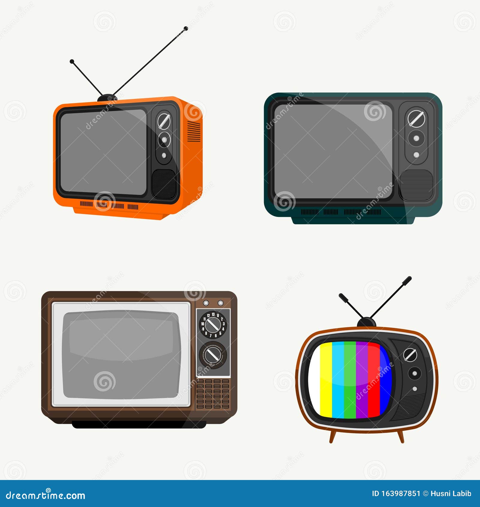 Vintage Television Vector Design Stock Vector - Illustration of ...