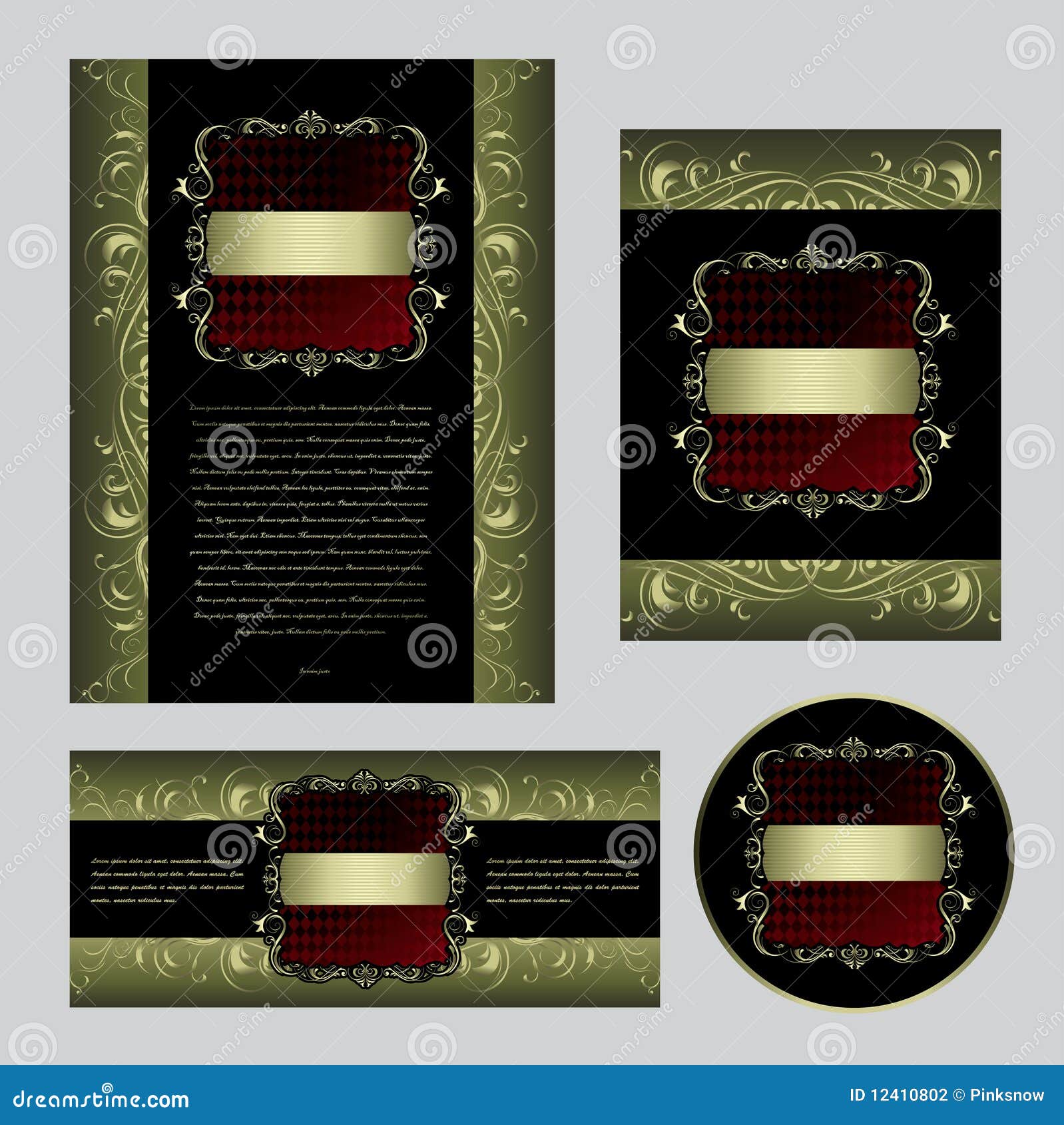 Vintage Templates Collection Stock Vector - Illustration of decor ...