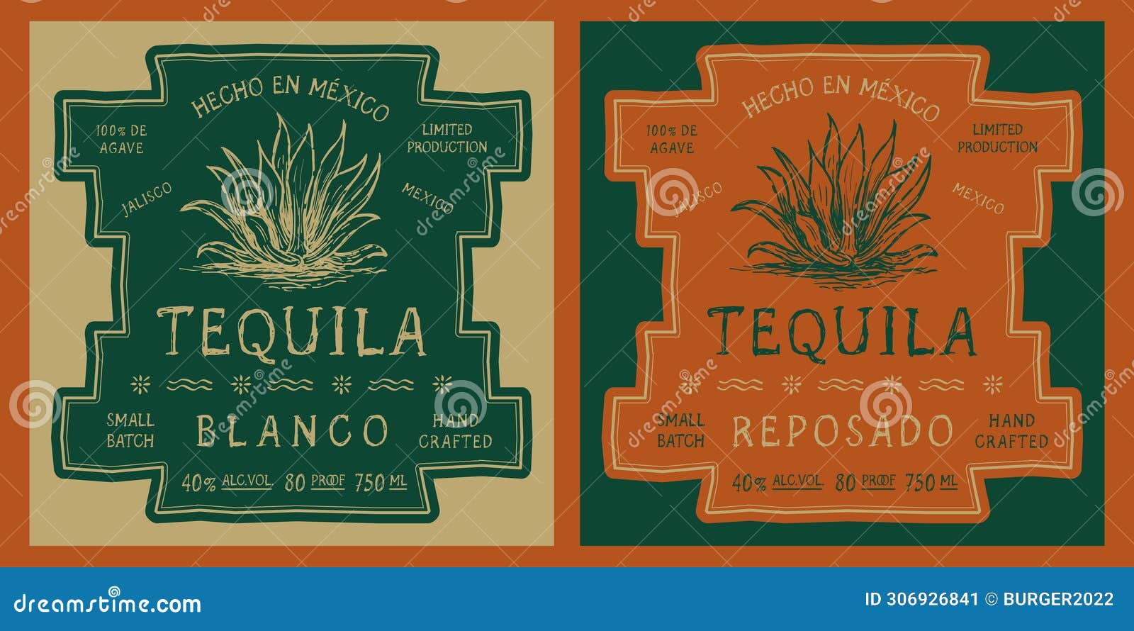 Tequila Label Template Vector Illustration | CartoonDealer.com #134531566