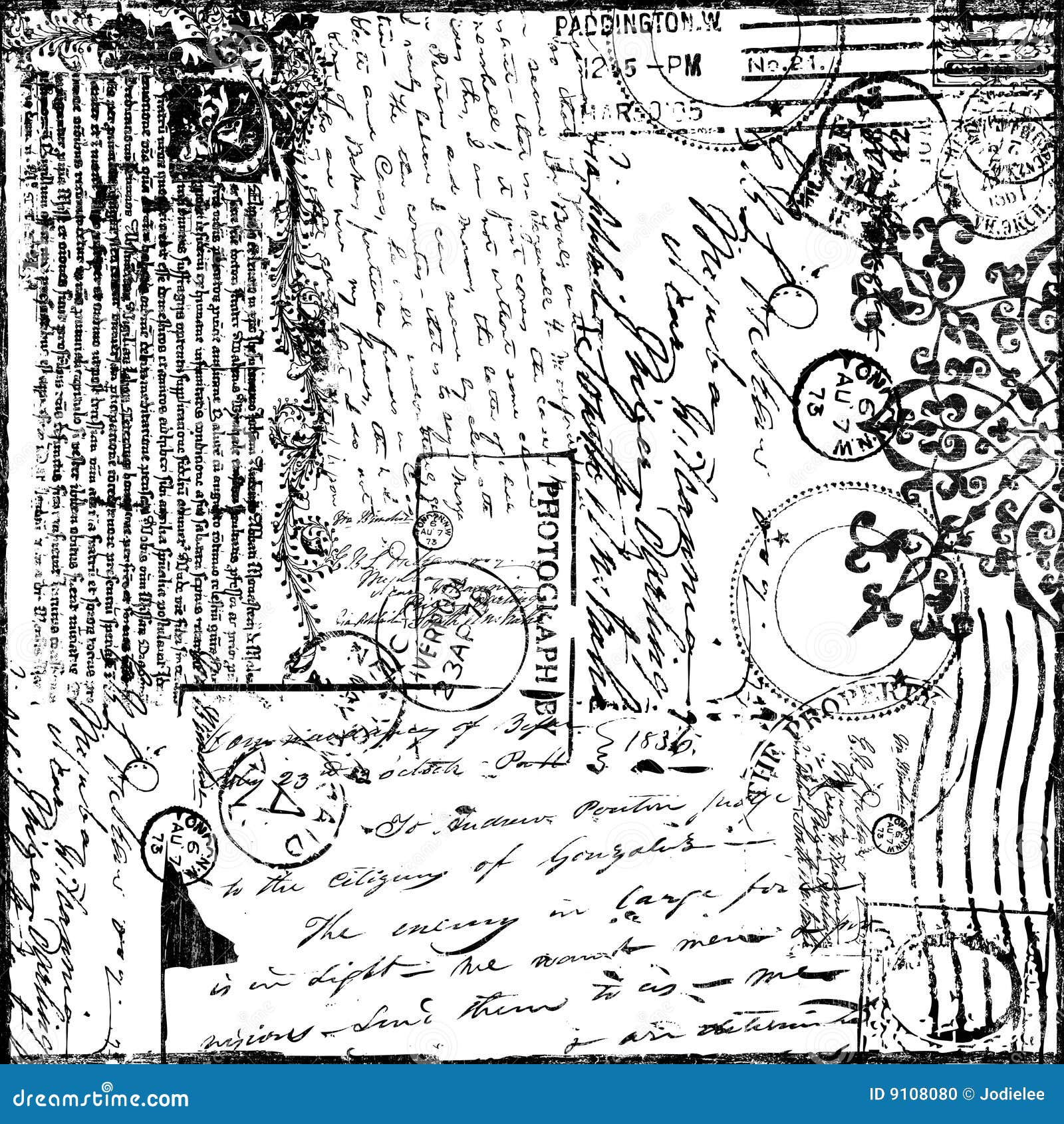 Vintage - Victorian Collage Background Frame Royalty-Free Stock ...