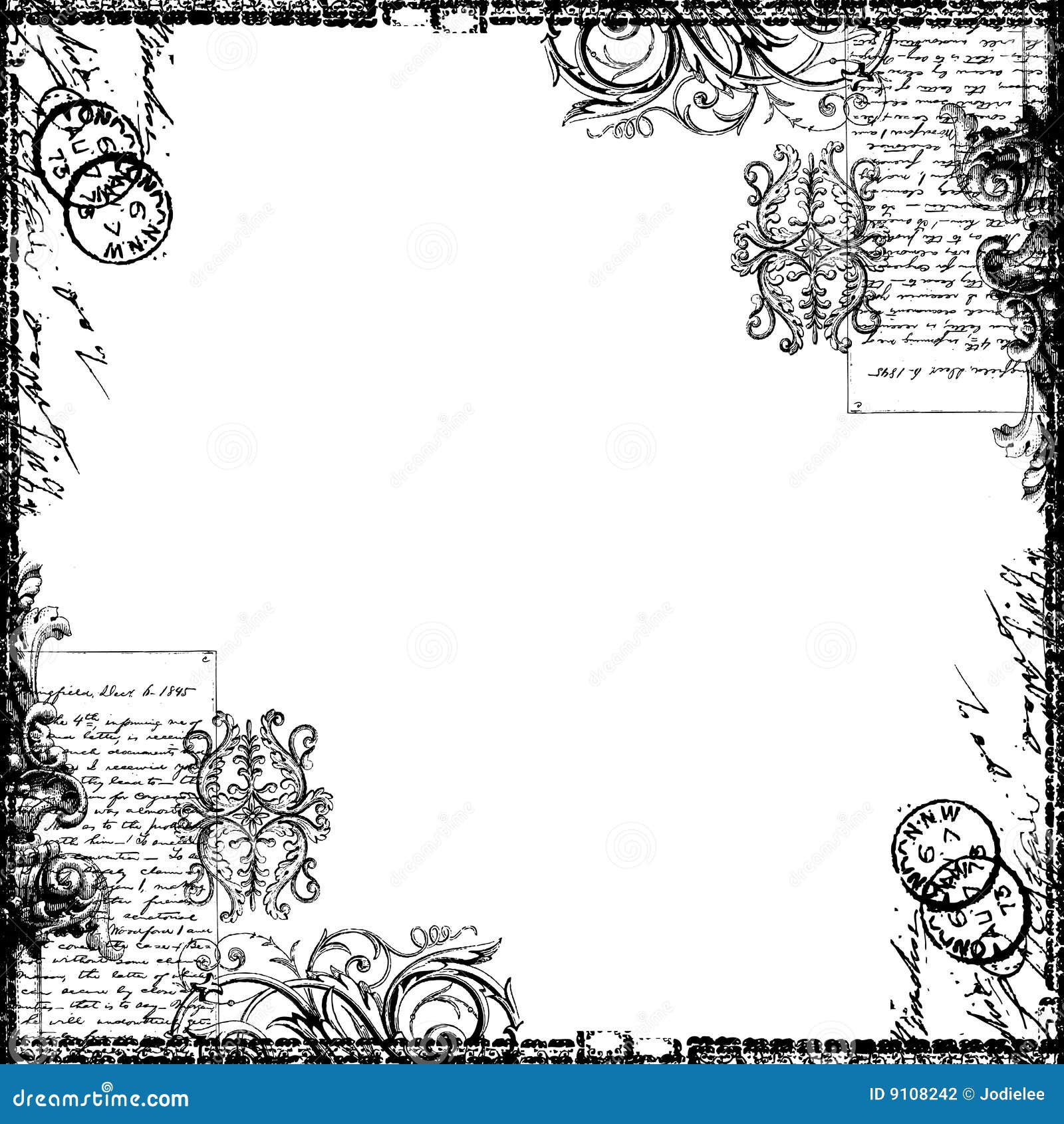 Vintage Text Collage Victorian Background Paper Stock Illustration ...