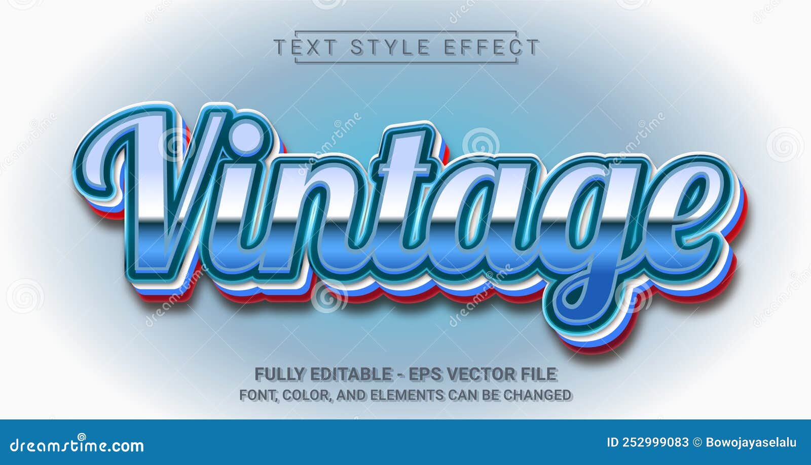 Vintage Text Style Effect. Editable Graphic Text Template Stock Vector ...