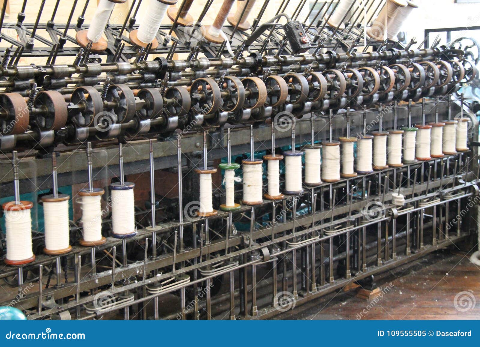 Vintage Textile Machine. stock image. Image of flax - 109555505