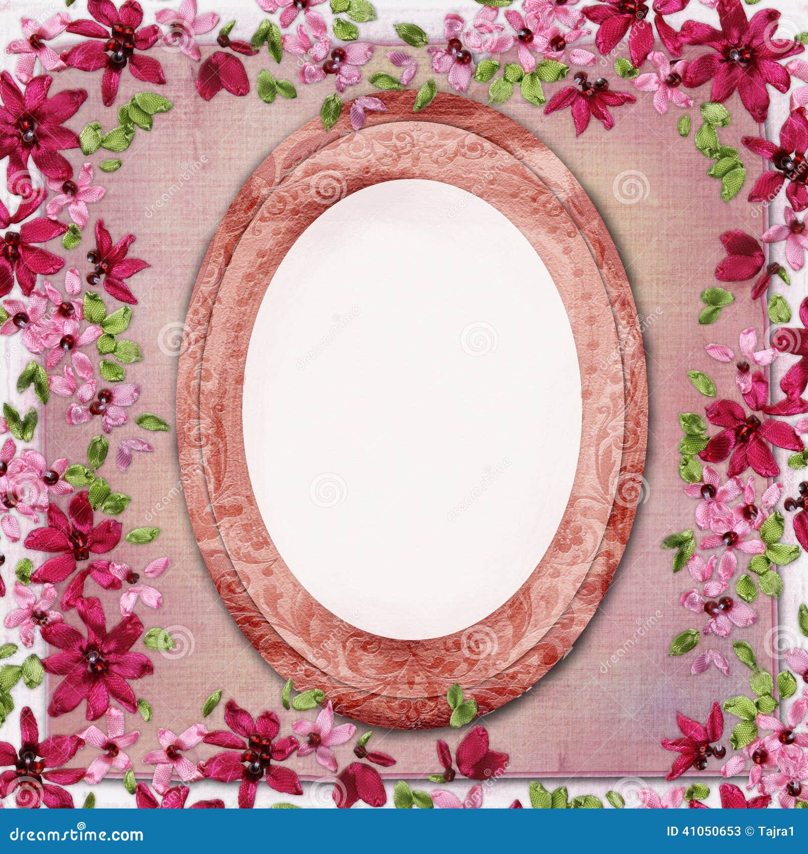 Vintage Texture Background with Oval Frame Stock Illustration ...