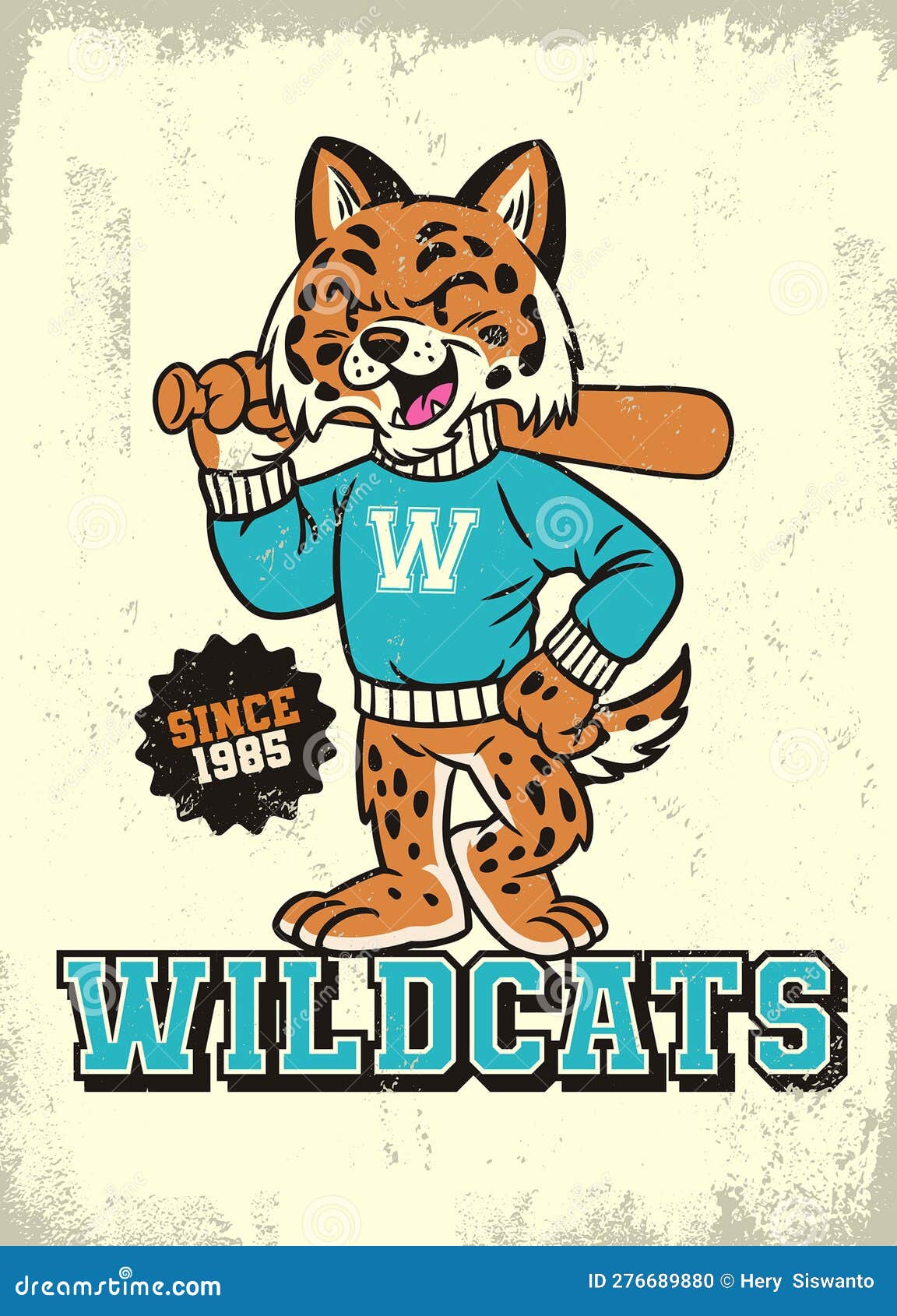 Wildcat Vintage Engraving Vector Illustration | CartoonDealer.com ...