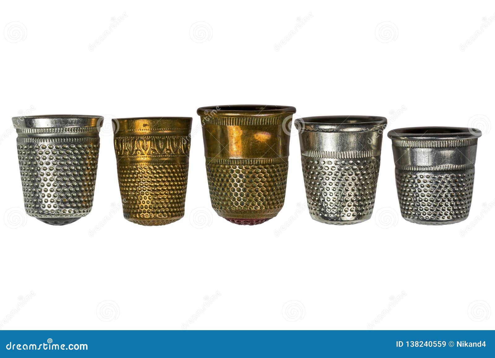 Vintage thimbles set stock image. Image of closeup, ornate - 138240559