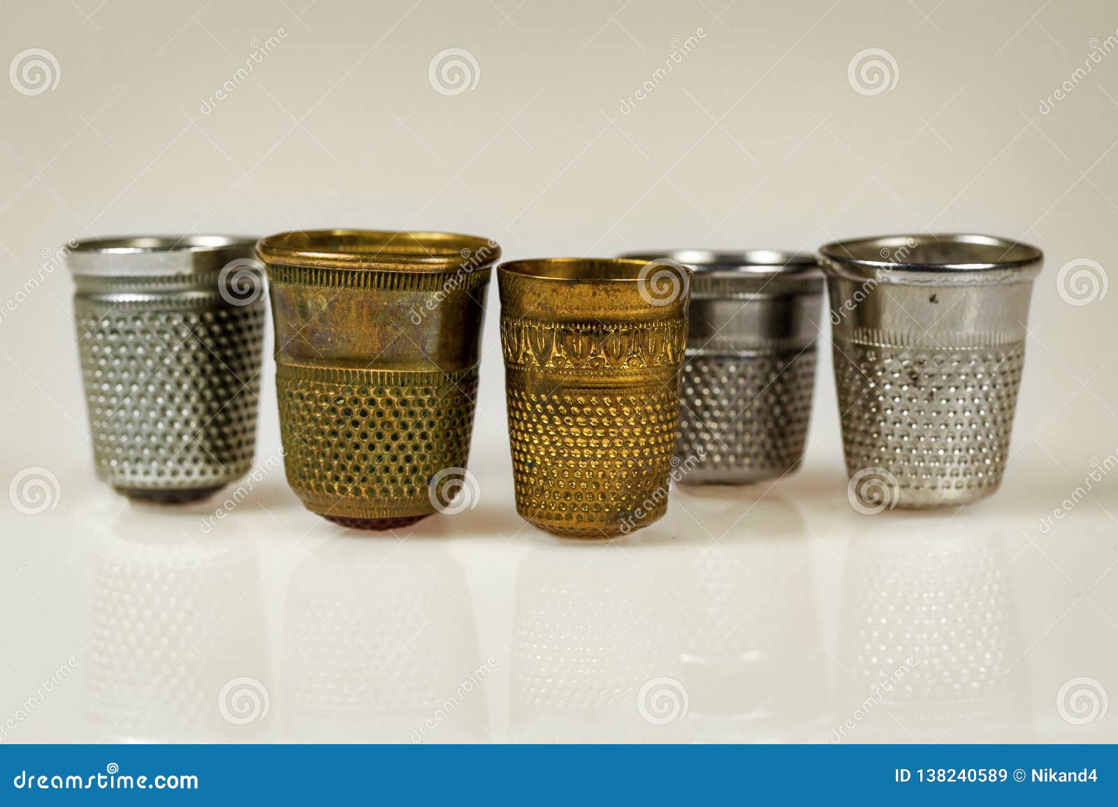 Vintage thimbles set stock image. Image of notions, thimble - 138240589