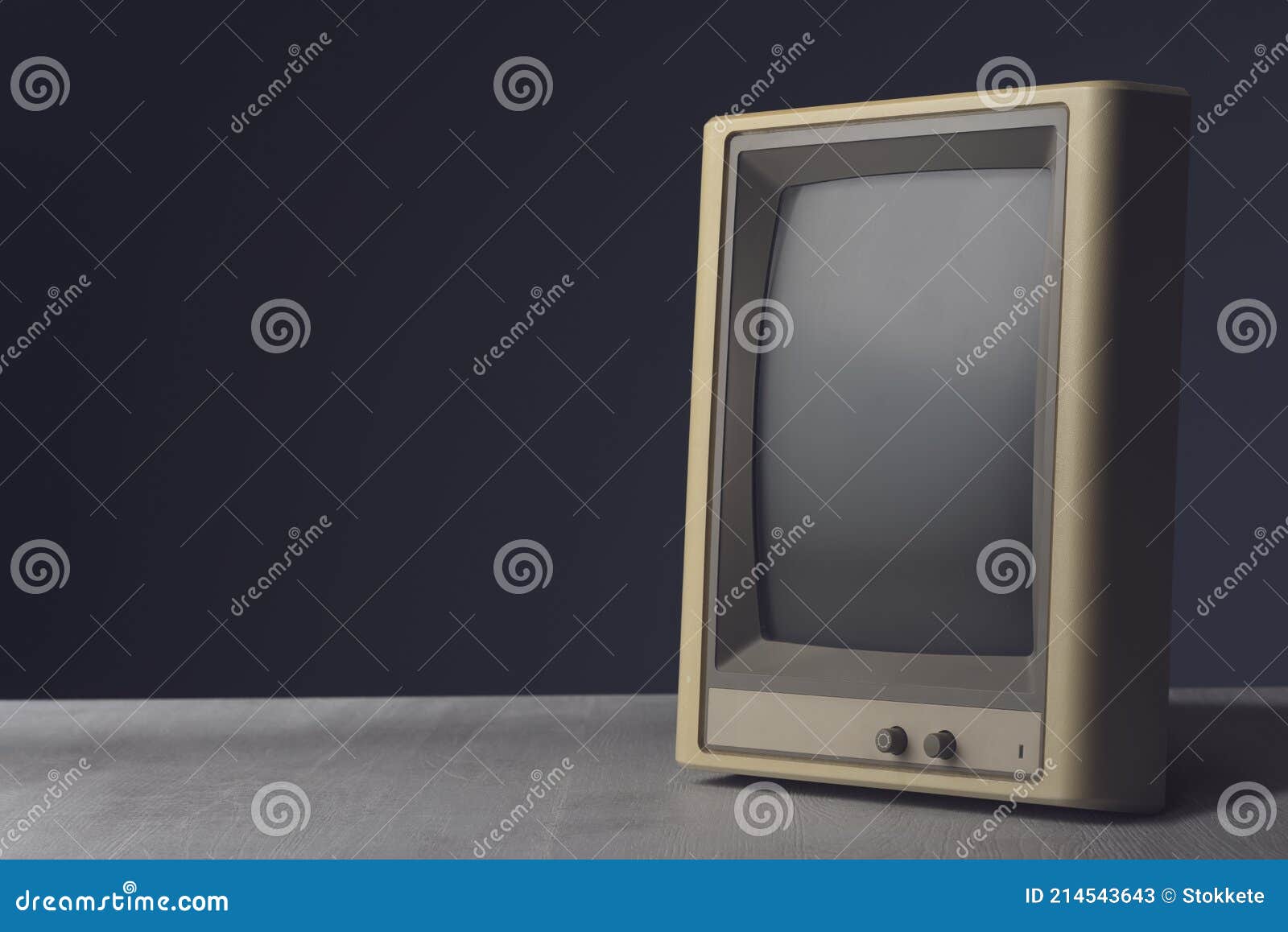 Vintage Thin Computer Monitor and Blank Copy Space Stock Image - Image ...