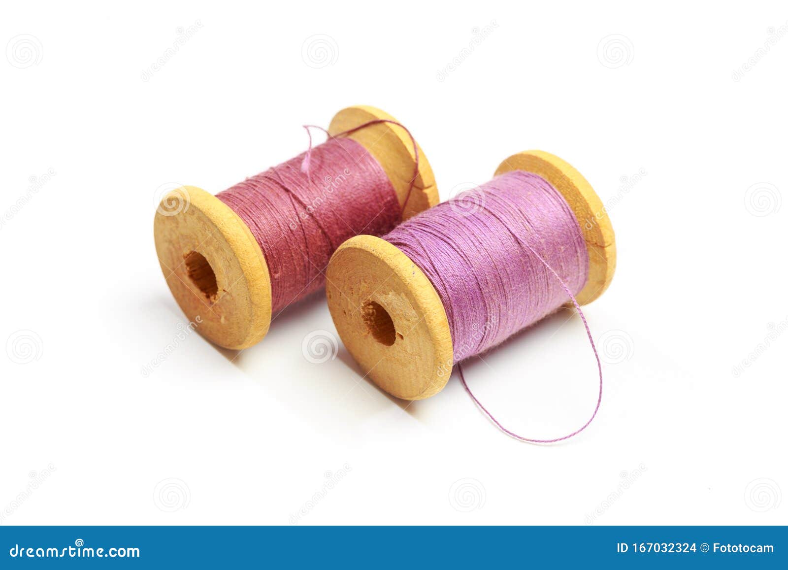 Vintage Thread Spools Isolated on a White - Image Stock Photo - Image ...