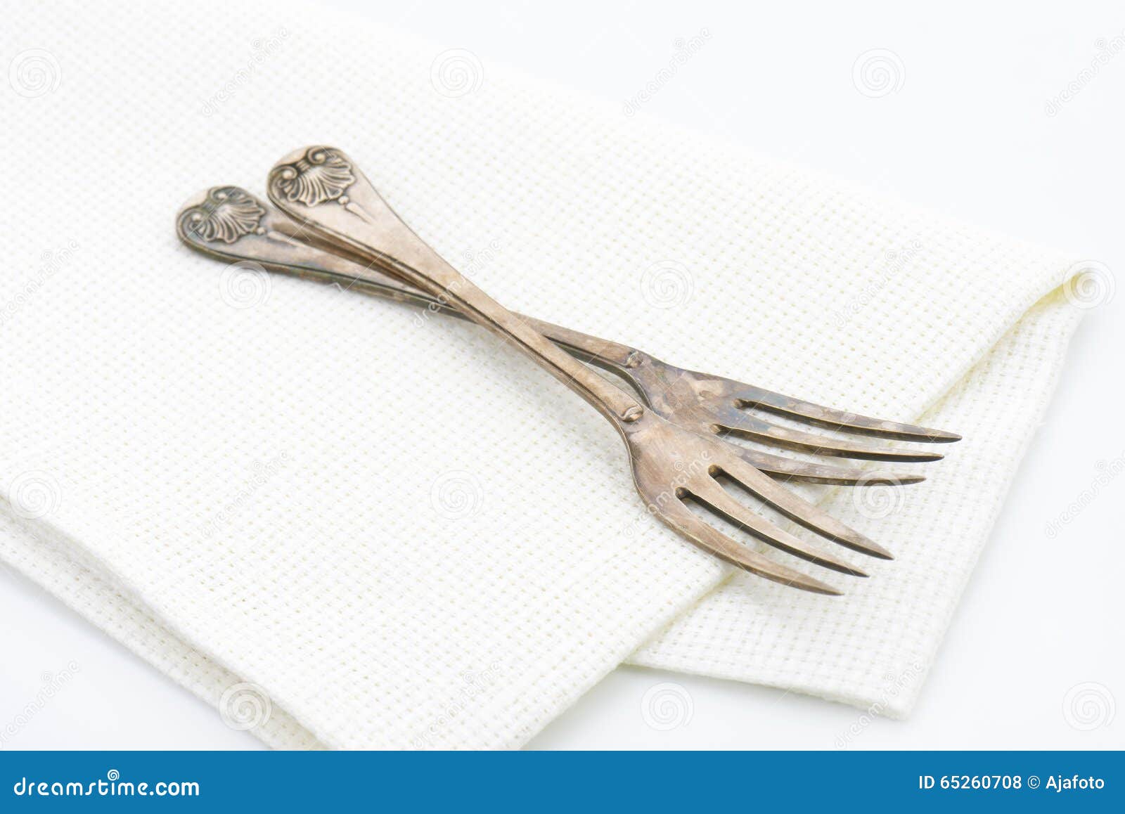 Vintage three-tine forks stock photo. Image of serviette - 65260708