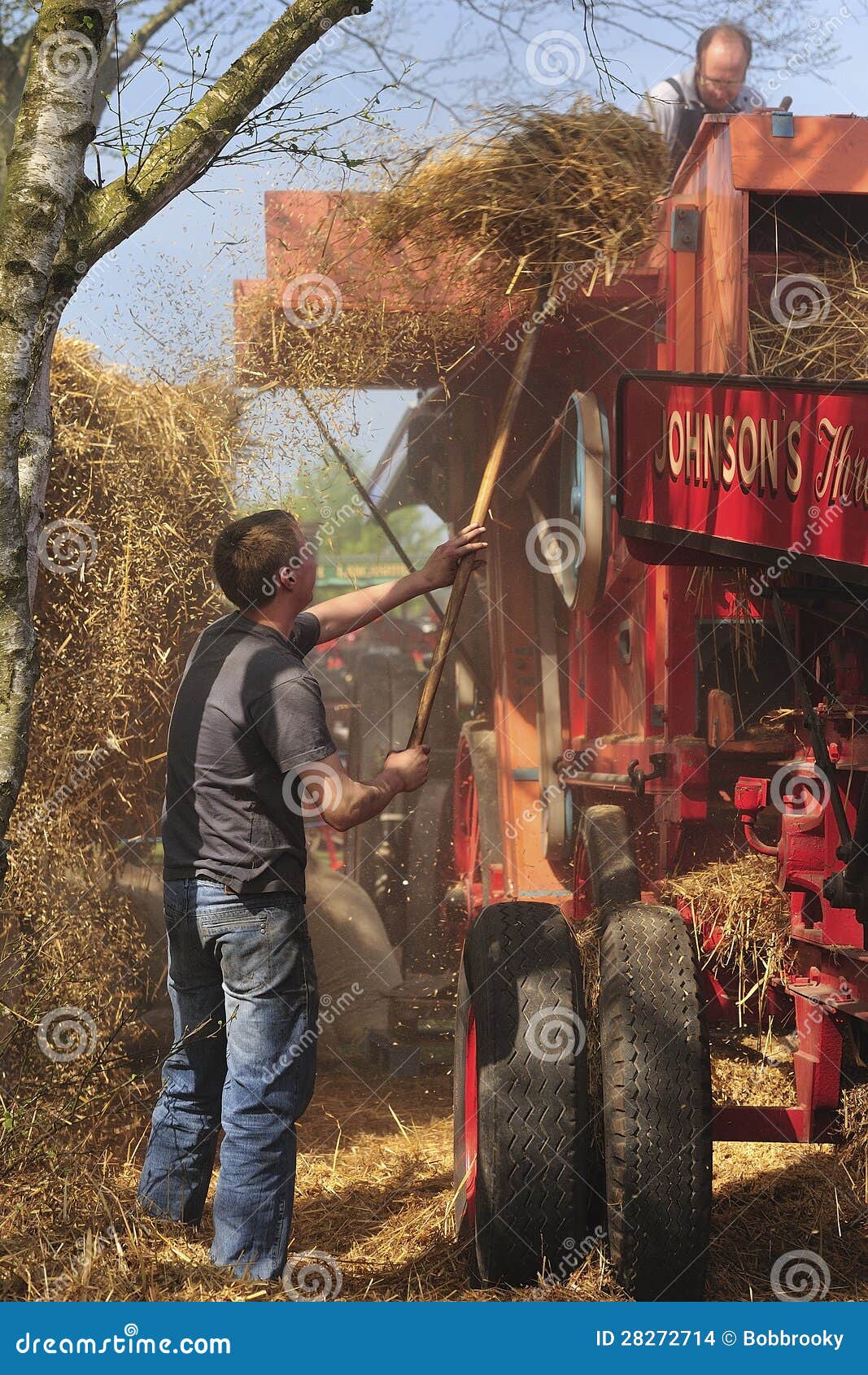 Vintage Threshing machine editorial stock image. Image of harvesters ...