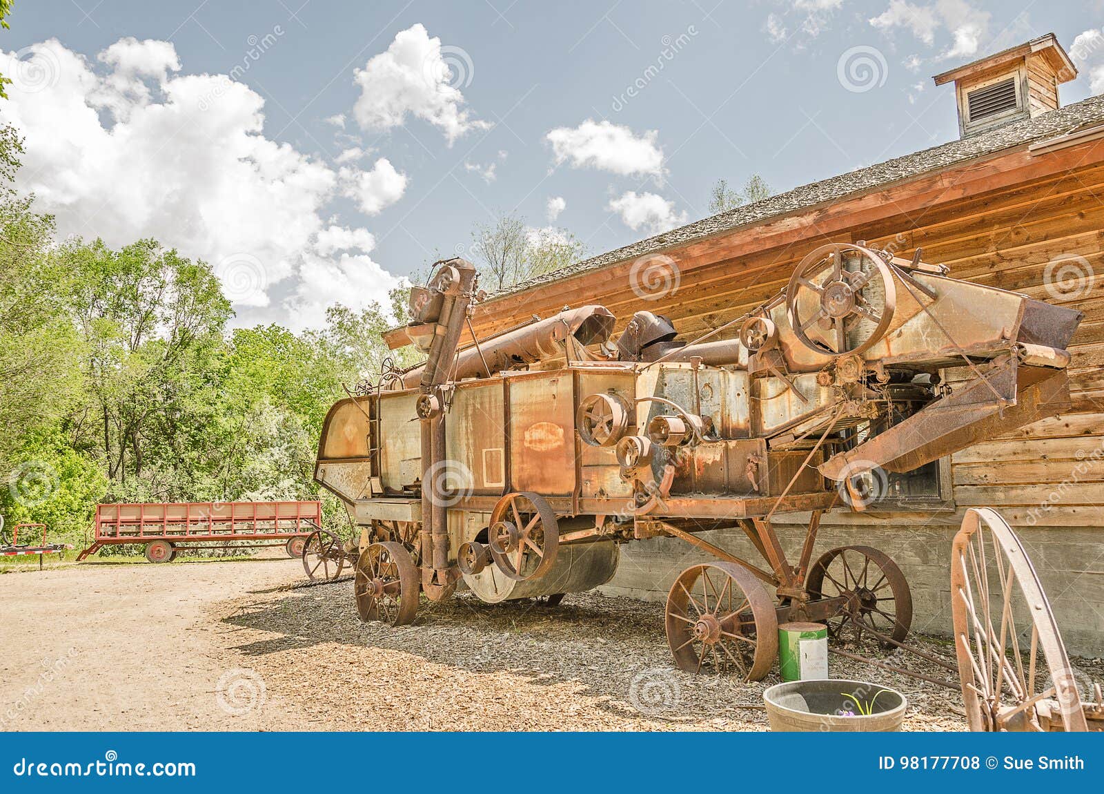 Vintage Threshing Machine stock photo. Image of farm - 98177708