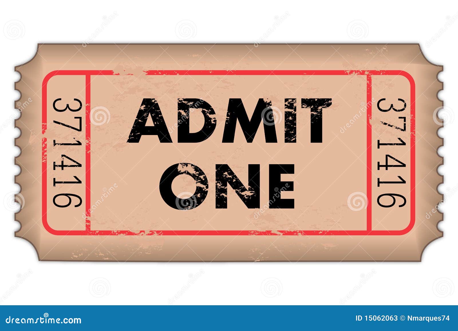 Vintage Ticket stock vector. Illustration of film, isolated - 15062063