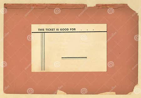 Vintage Ticket on Old Paper Stock Photo - Image of antique, piece: 7647766