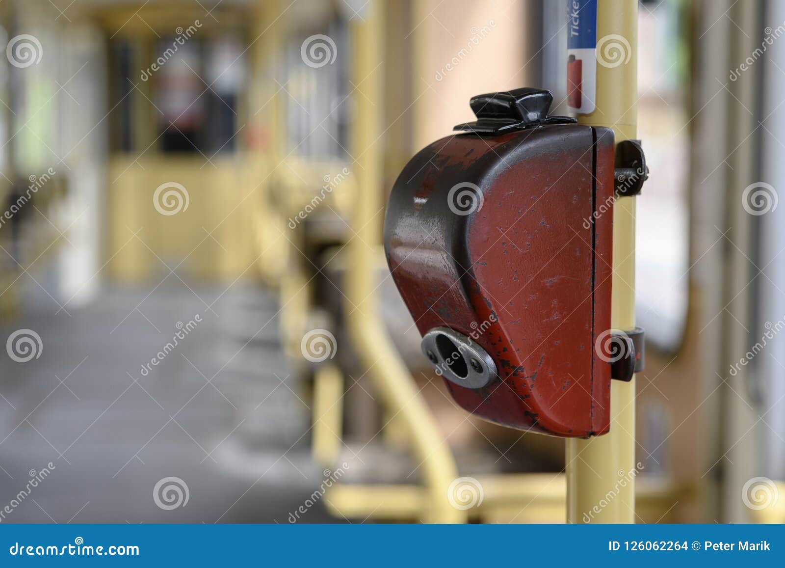 Vintage Ticket Punching Validating Machine on a Tram in Budapest Stock ...