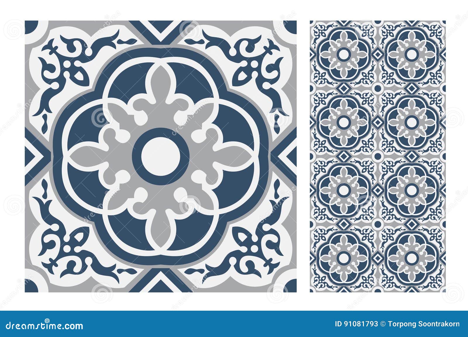 Vintage Tile Cartoon Vector | CartoonDealer.com #91081801