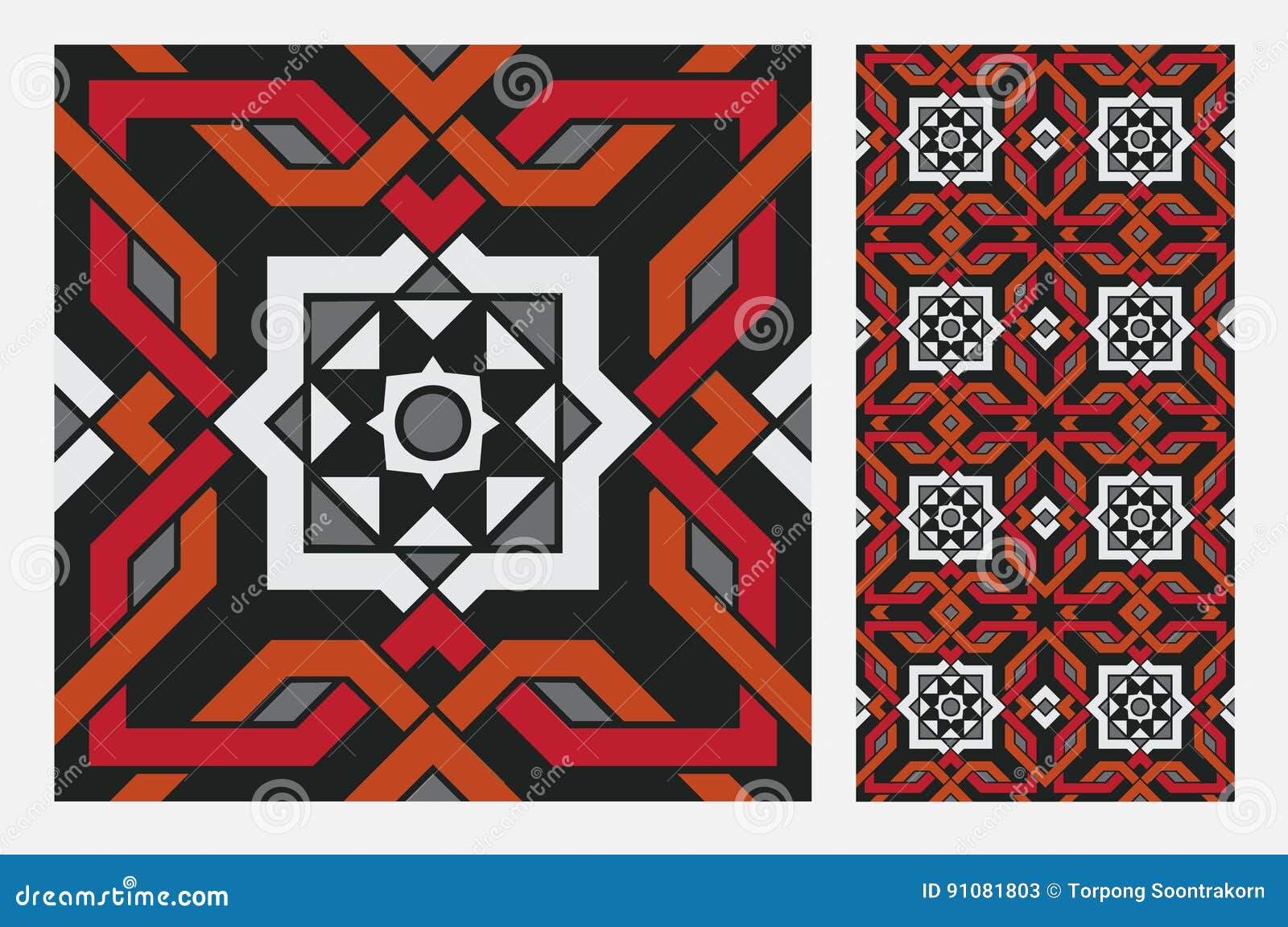 Vintage Tile Cartoon Vector | CartoonDealer.com #91081803