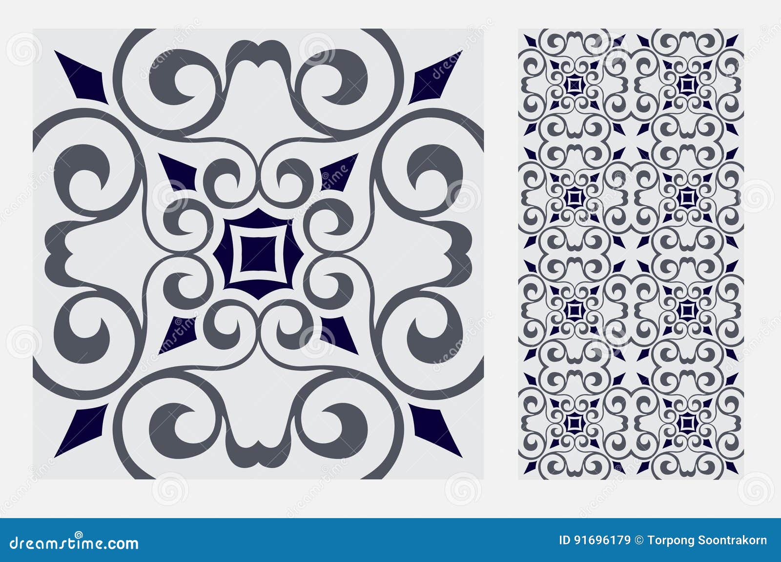 Vintage Tile Wall Craft Design Patterns. Stock Vector - Illustration of ...