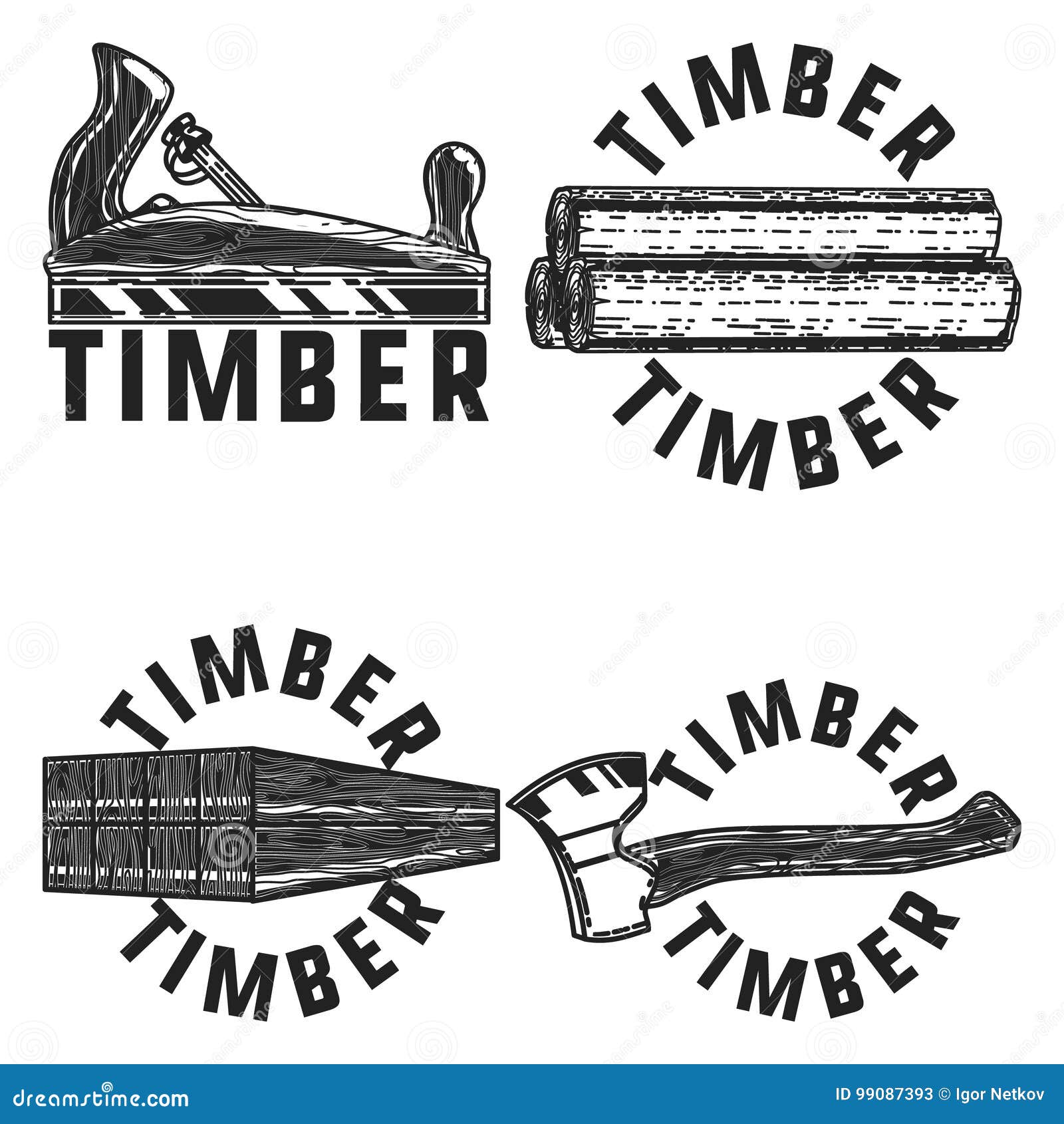 Vintage timber emblems stock vector. Illustration of design - 99087393