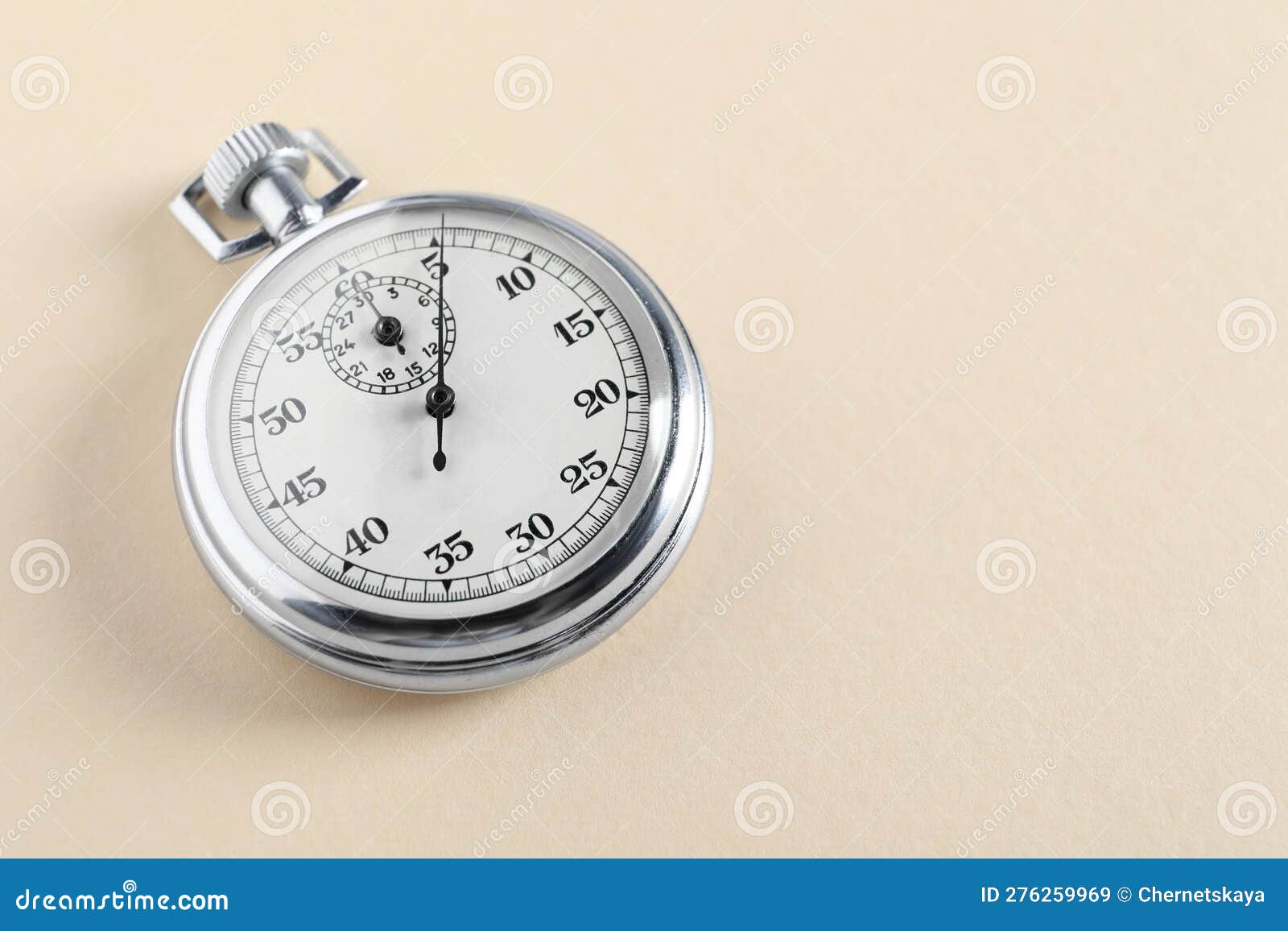 Vintage Timer on Beige Background, Space for Text. Measuring Tool Stock ...