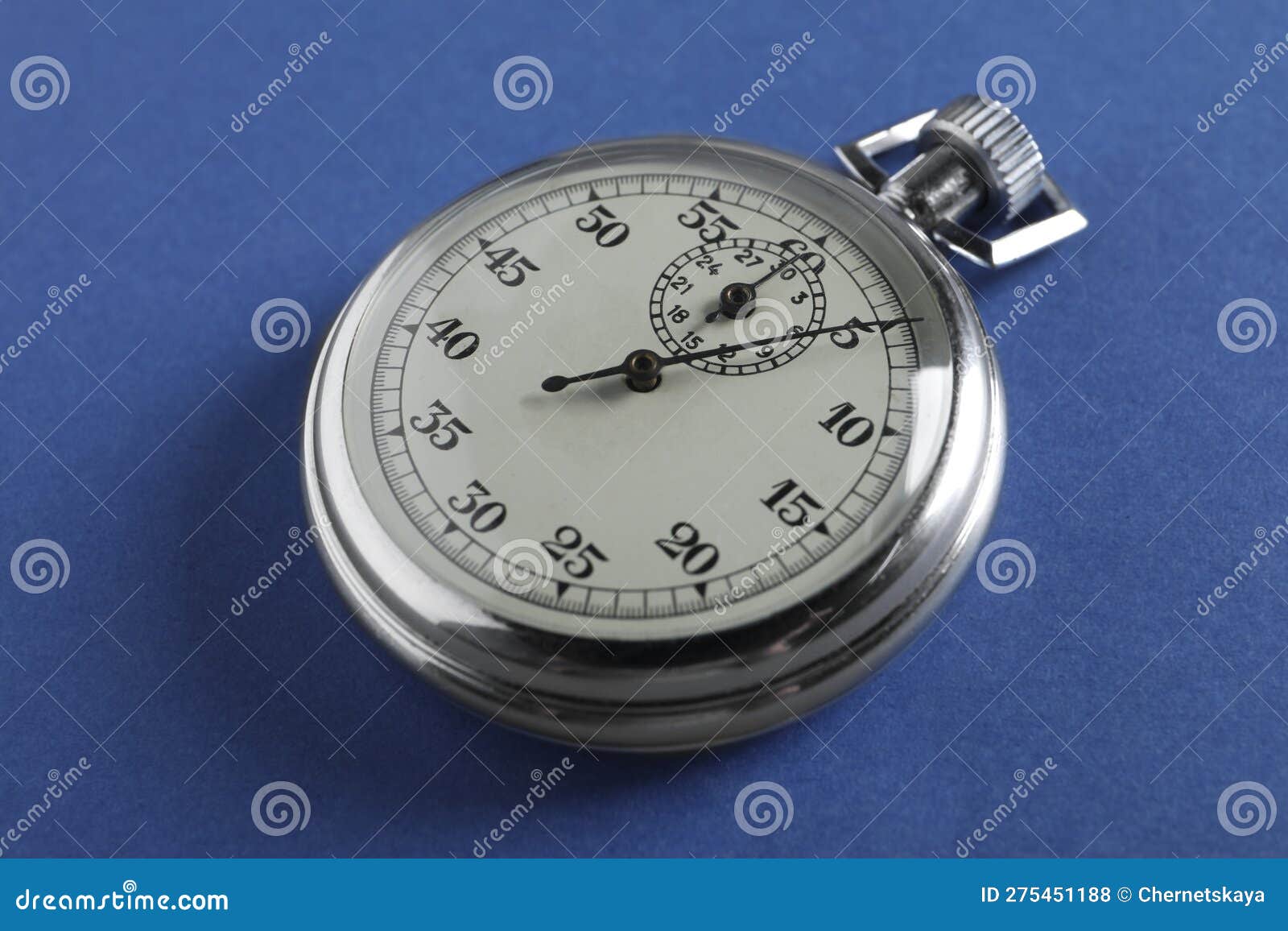 Vintage Timer on Blue Background. Measuring Tool Stock Photo - Image of ...