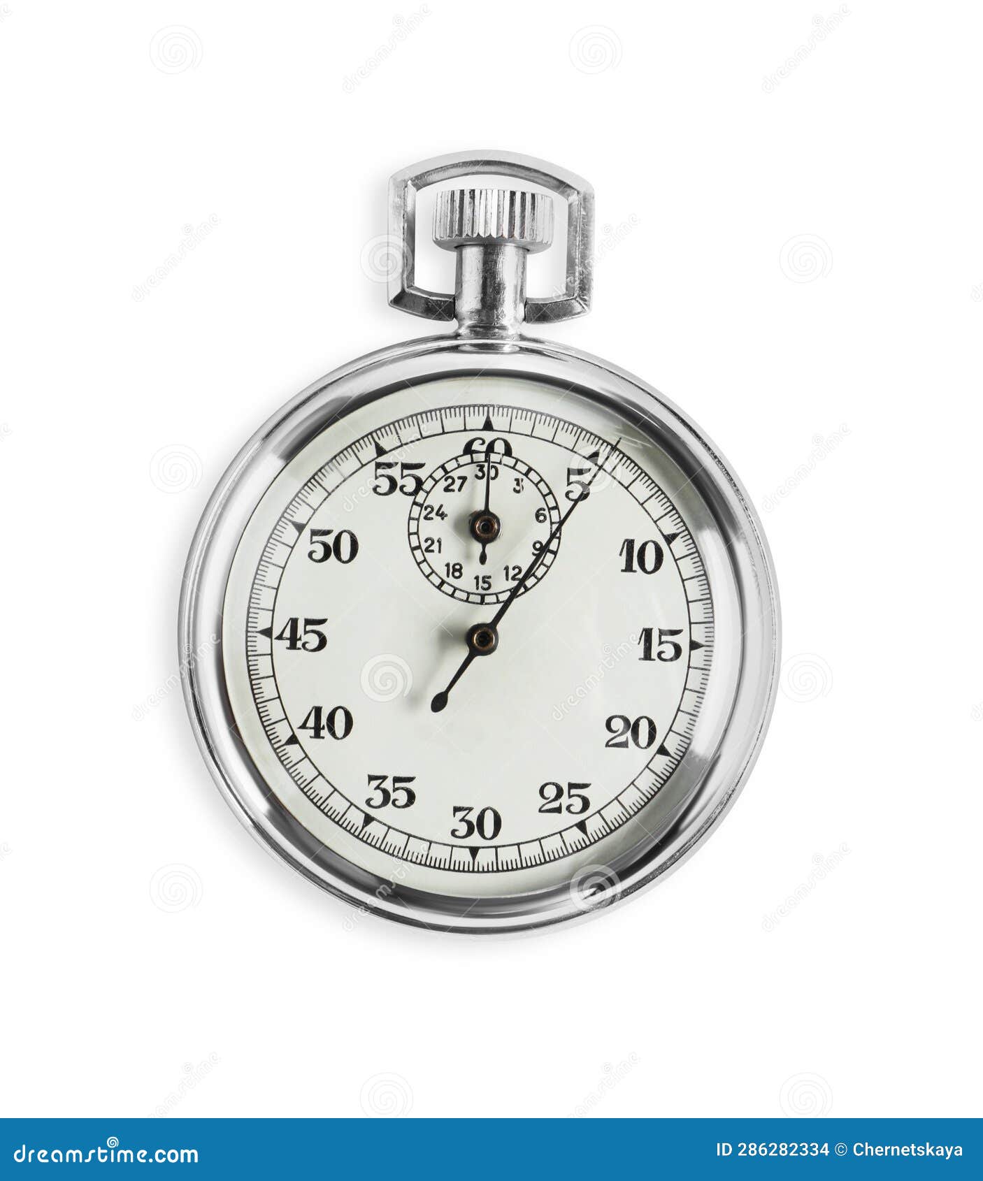 Vintage Timer Isolated on White, Top View. Measuring Tool Stock Photo ...