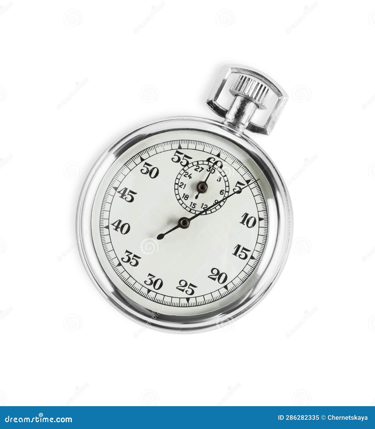 Vintage Timer Isolated on White, Top View. Measuring Tool Stock Image ...