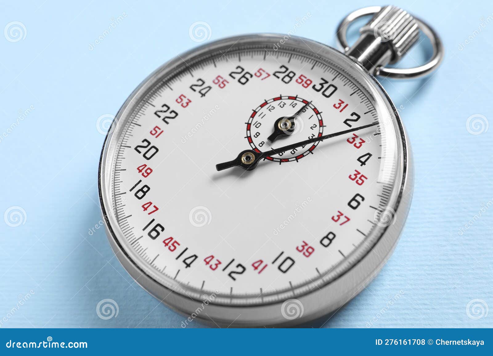 Vintage Timer on Light Blue Background, Closeup. Measuring Tool Stock ...