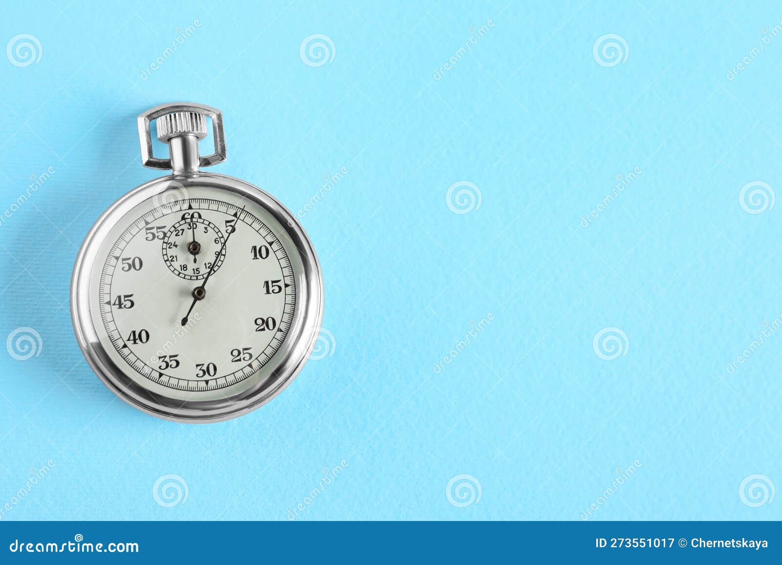 Vintage Timer on Light Blue Background, Top View with Space for Text ...