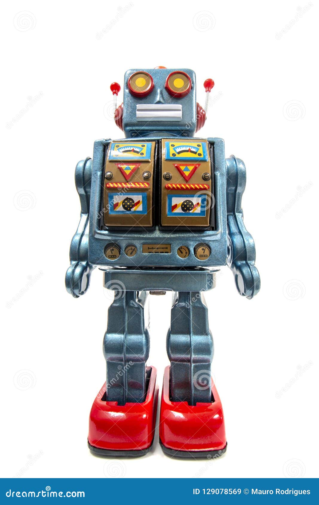 Vintage tin robot toy stock image. Image of 1980, ancient - 129078569