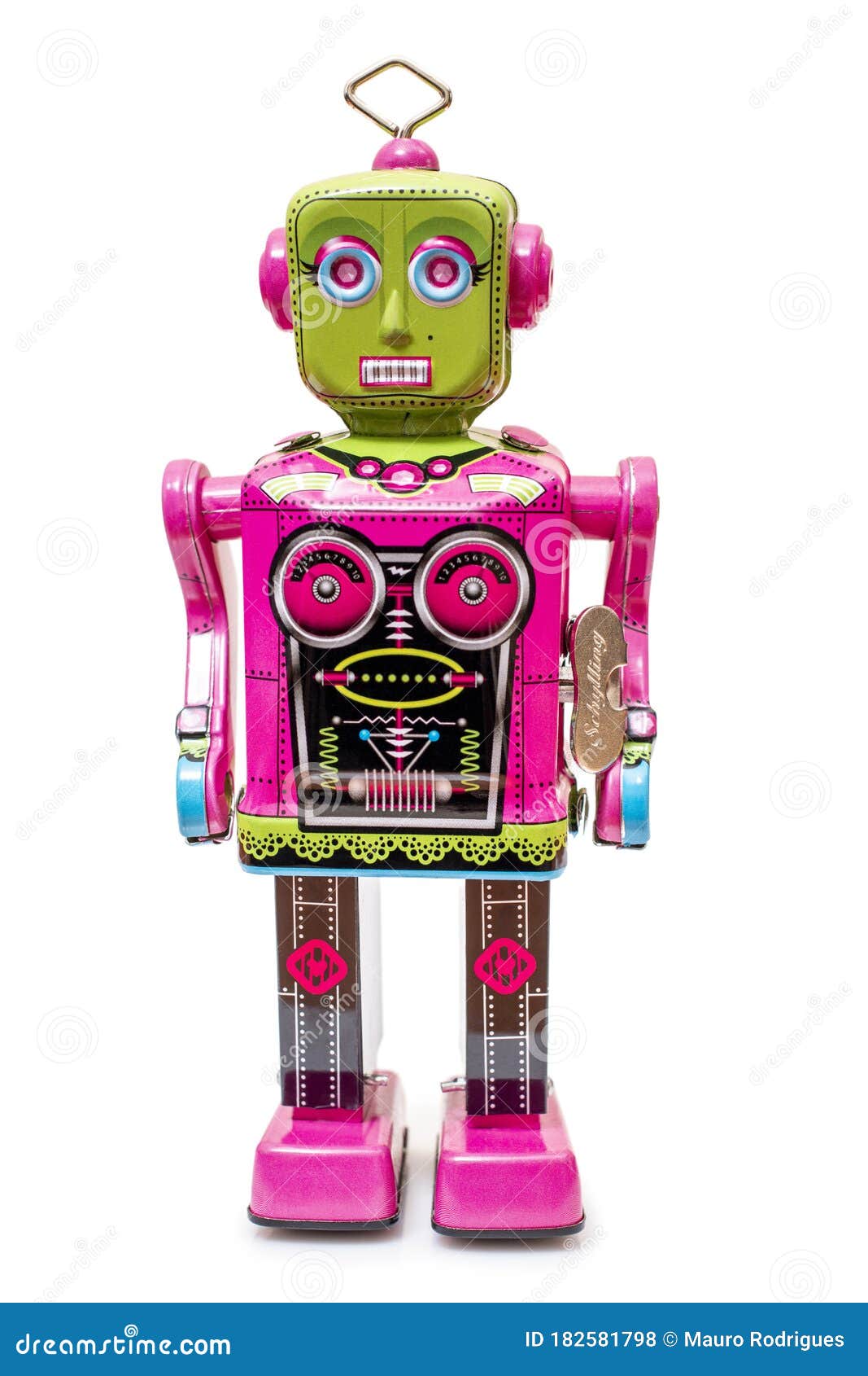 Vintage tin robot toy stock photo. Image of green, collectible - 182581798