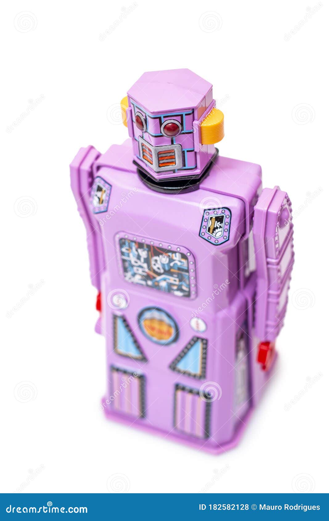 Vintage tin robot toy stock photo. Image of purple, fashioned - 182582128