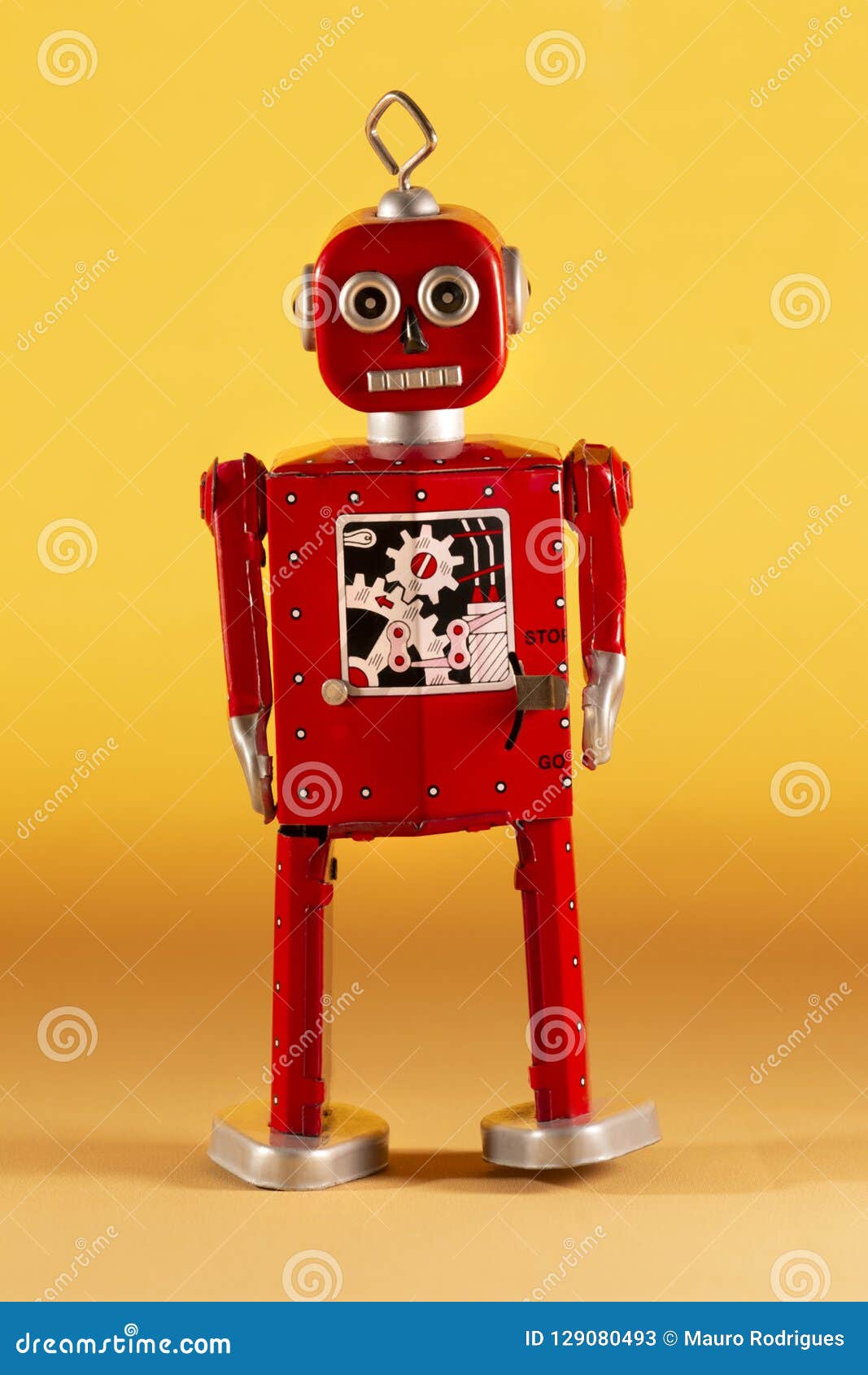 Vintage tin robot toy stock image. Image of 1970, cyborg - 129080493