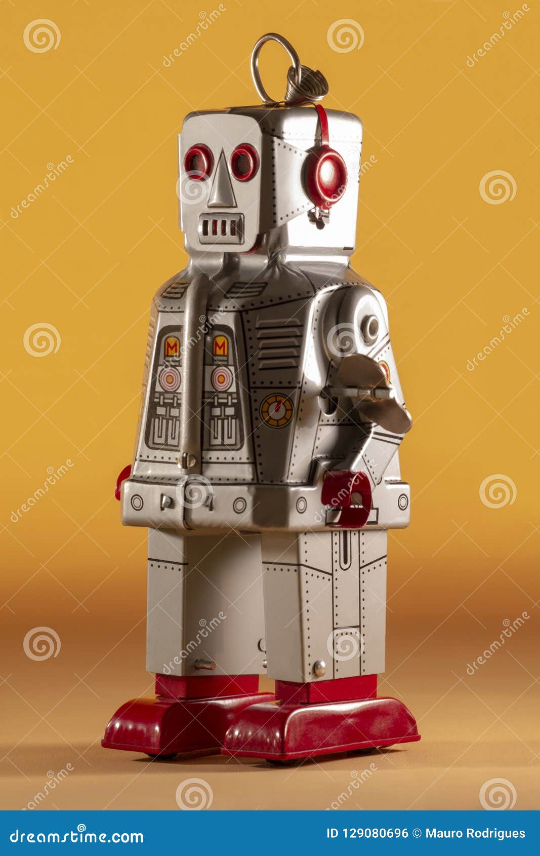 Vintage tin robot toy stock photo. Image of collectible - 129080696