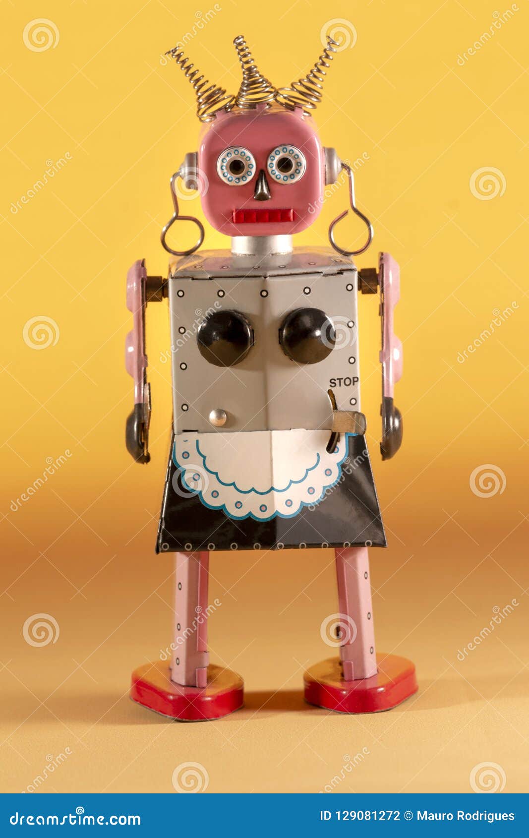 Vintage tin robot toy stock photo. Image of ancient - 129081272