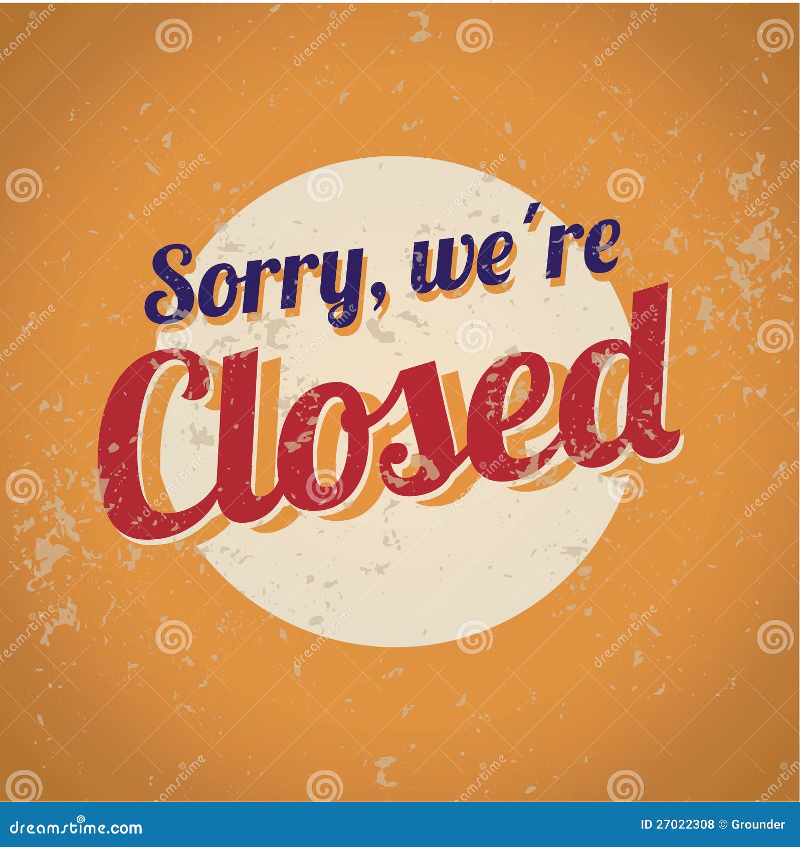 Vintage tin sign - Closed stock vector. Illustration of aged - 27022308