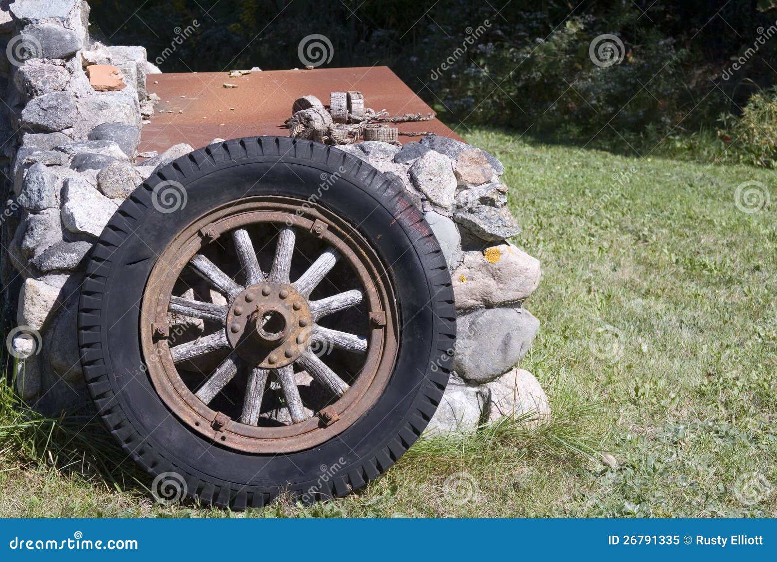 Vintage Tire stock image. Image of antique, tyre, spokes - 26791335