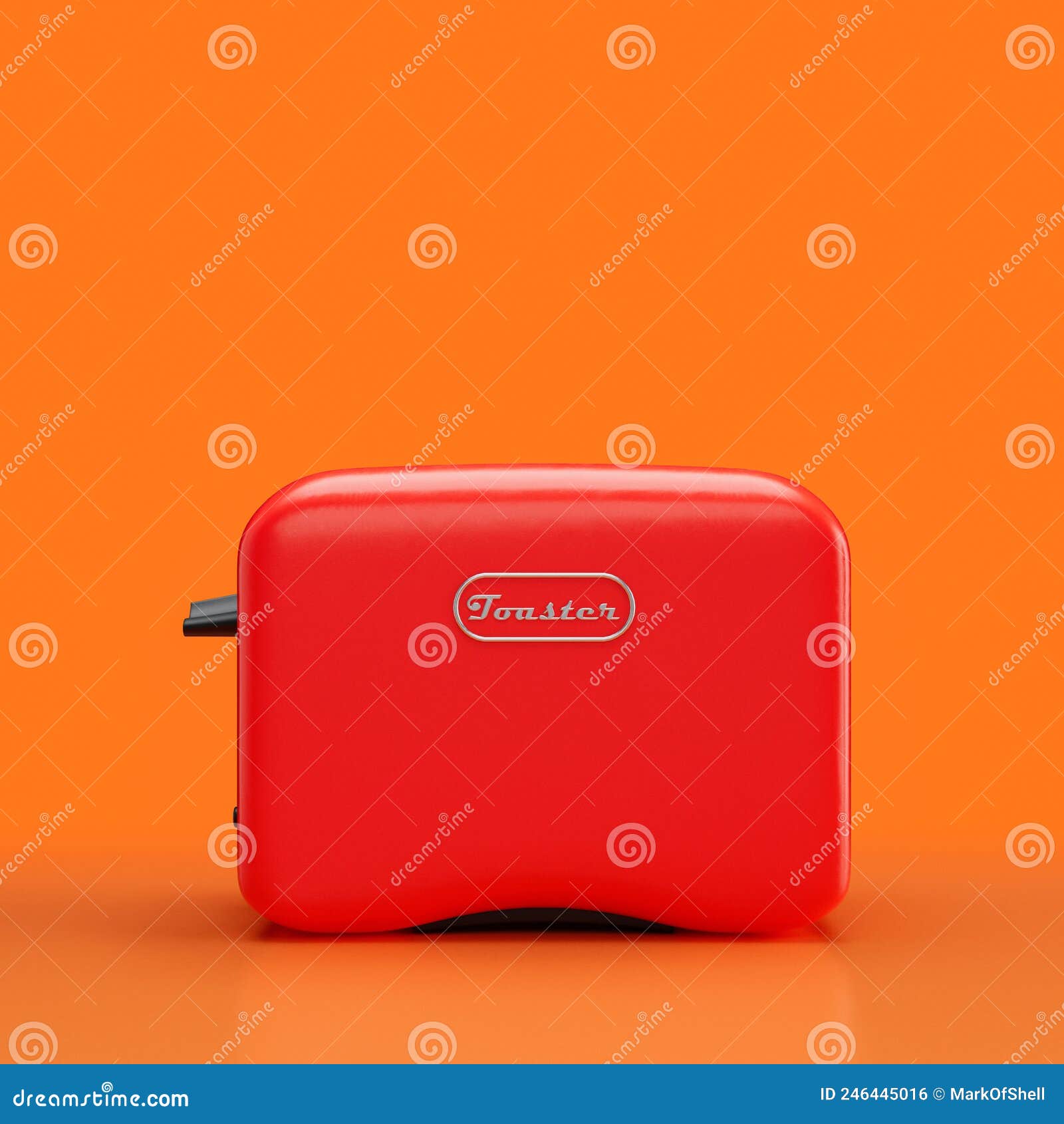 Vintage Toaster, Retro Kitchen Appliance Front View, 3d Rendering Stock ...