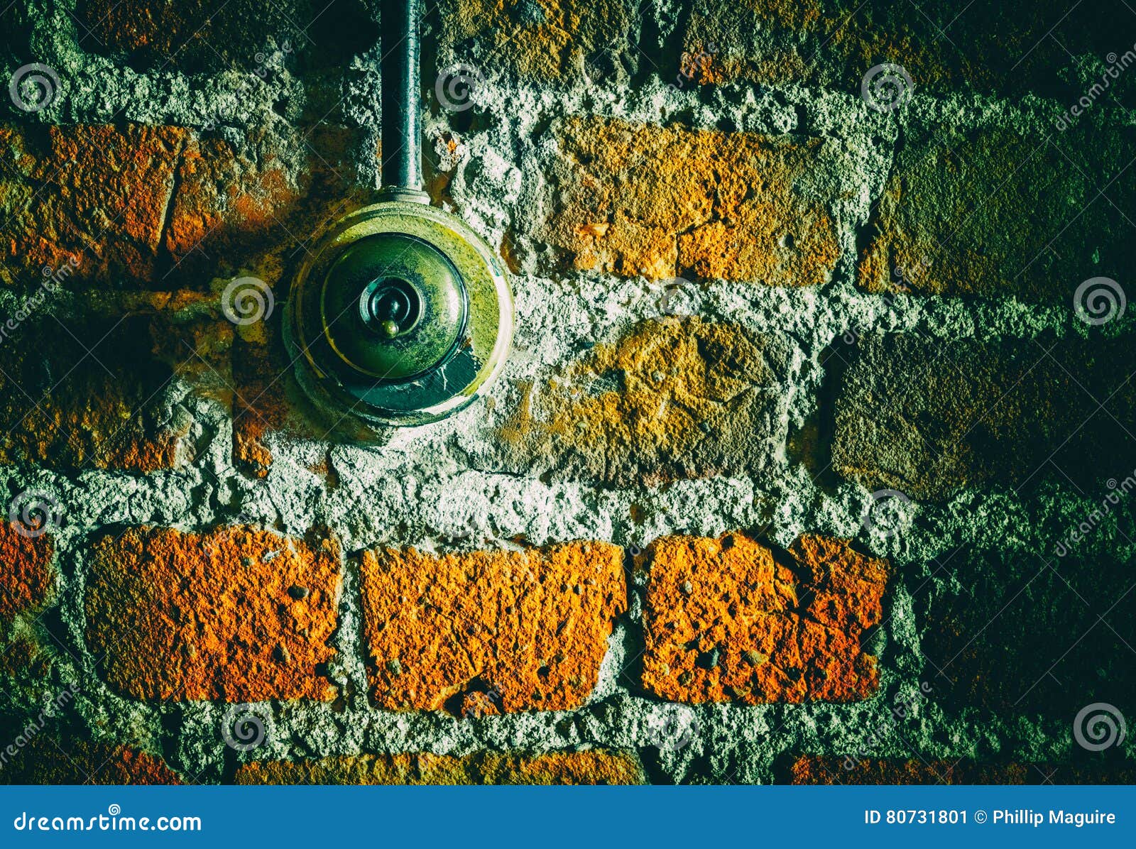 Vintage Toggle Light Switch on Brick Wall Stock Image - Image of ...