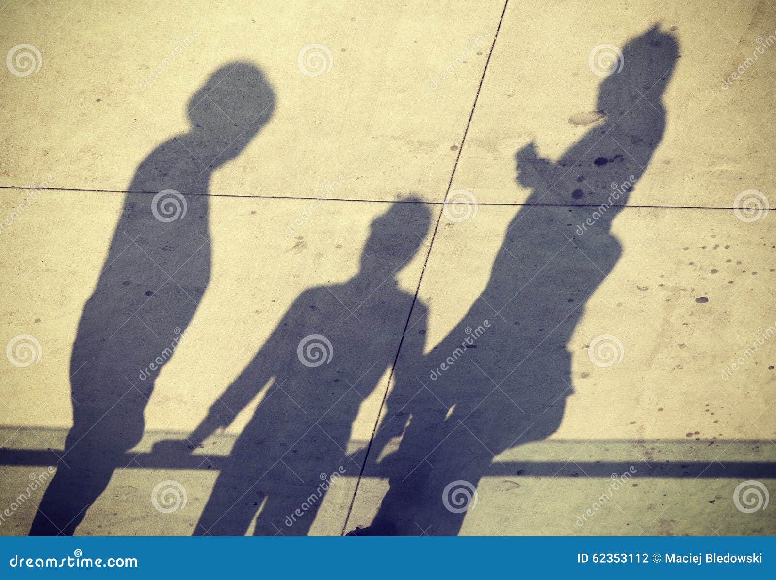 Vintage Toned Shadows of Three People. Stock Photo - Image of filter ...