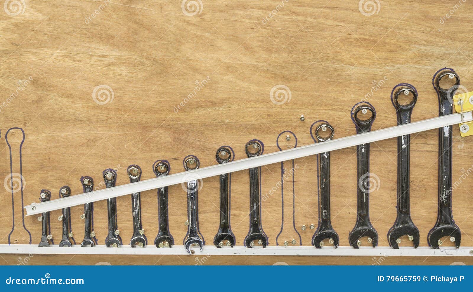 Vintage Tools Hanging on a Wood Wall in a Tool Shed Stock Image - Image ...